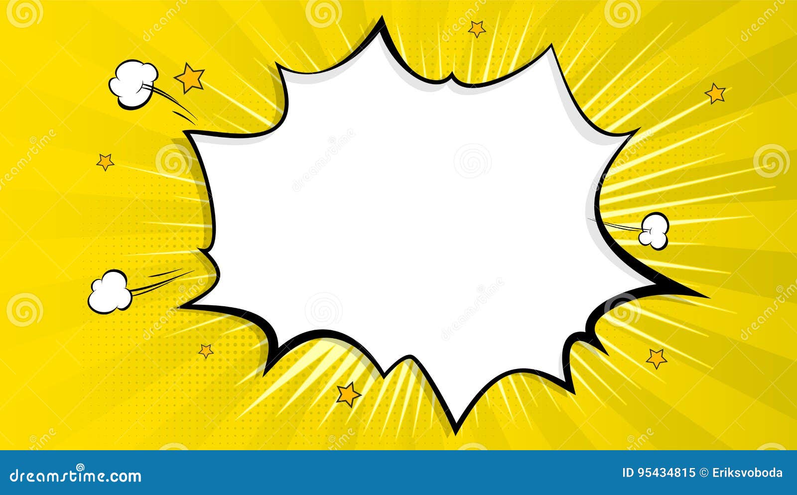 Pop Art Splash Background, Explosion in Comics Book Style, Blank Layout ...