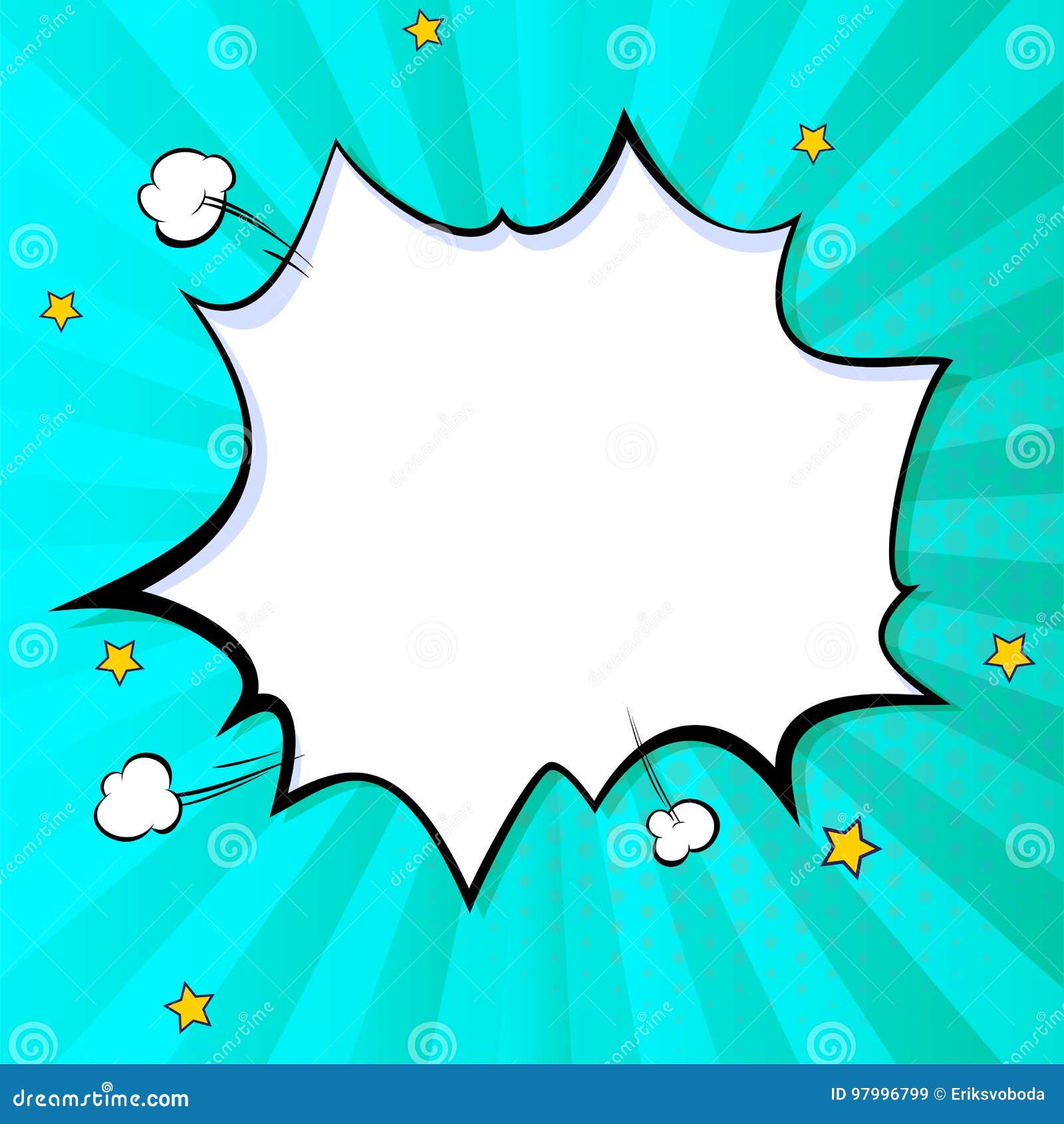 Pop Art Splash Background, Explosion in Comics Book Style, Blank Layout ...