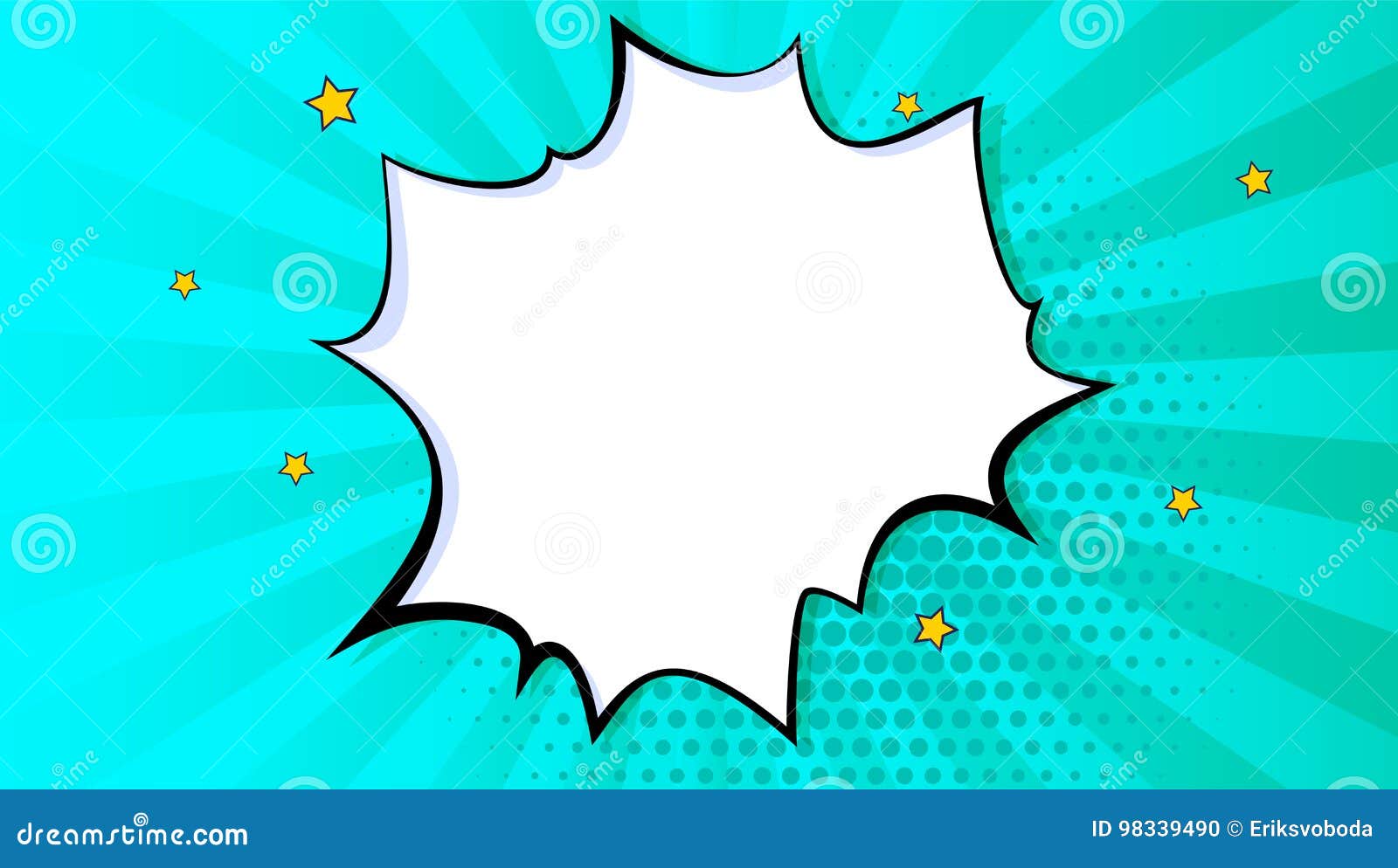 Pop Art Splash Background, Explosion in Comics Book Style, Blank Layout ...