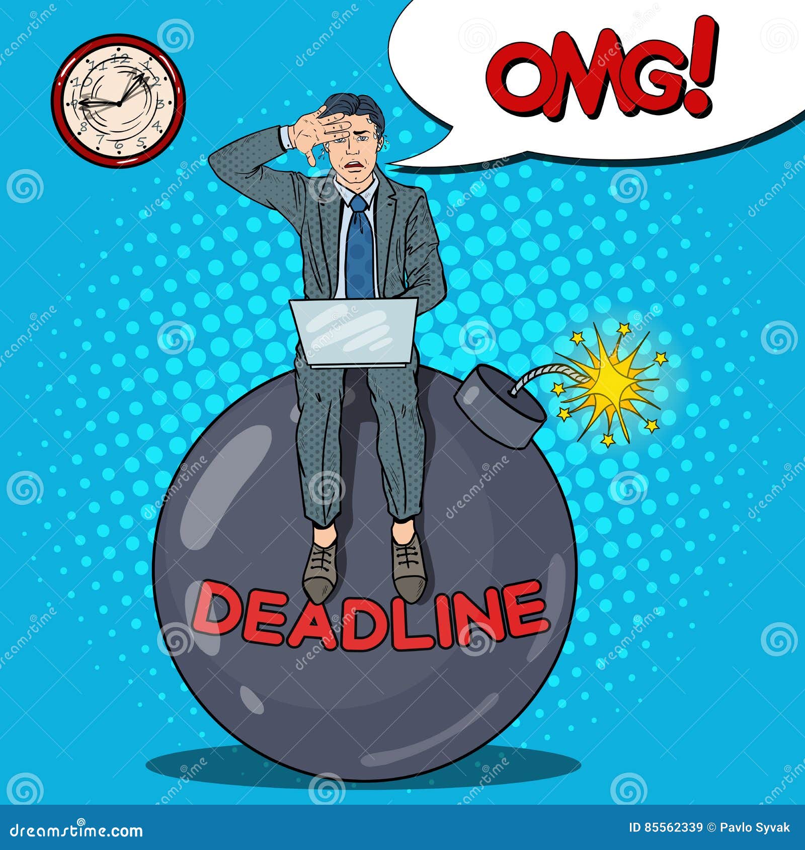 Stressed Businessman With Pile Of Office Documents Cartoon Vector ...