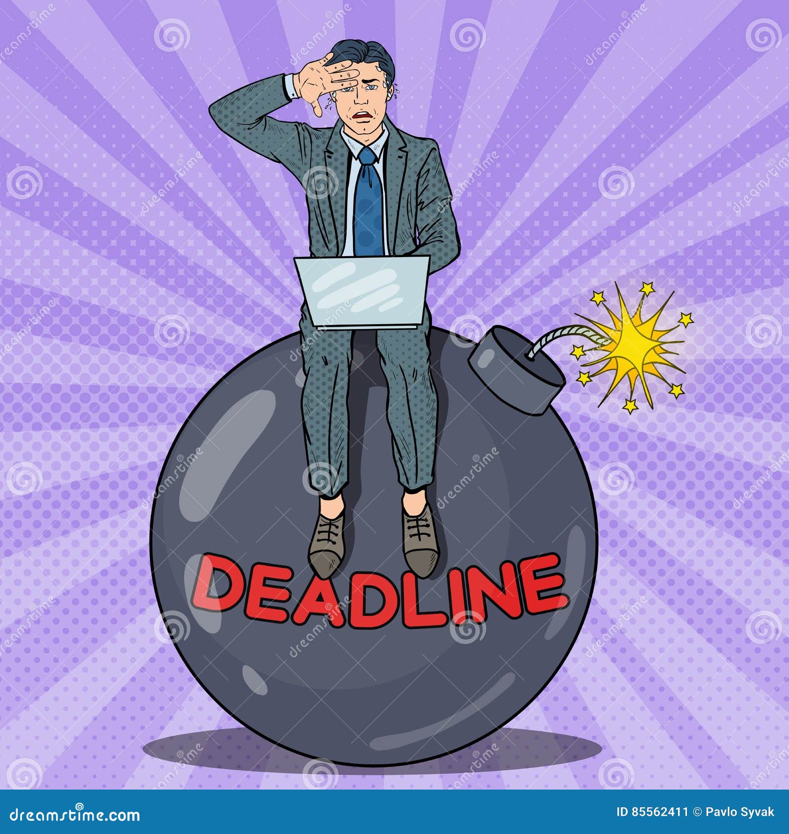 Stressed Bomb Disposal Expert Defusing Time Bomb, Vector Cartoon Stick ...