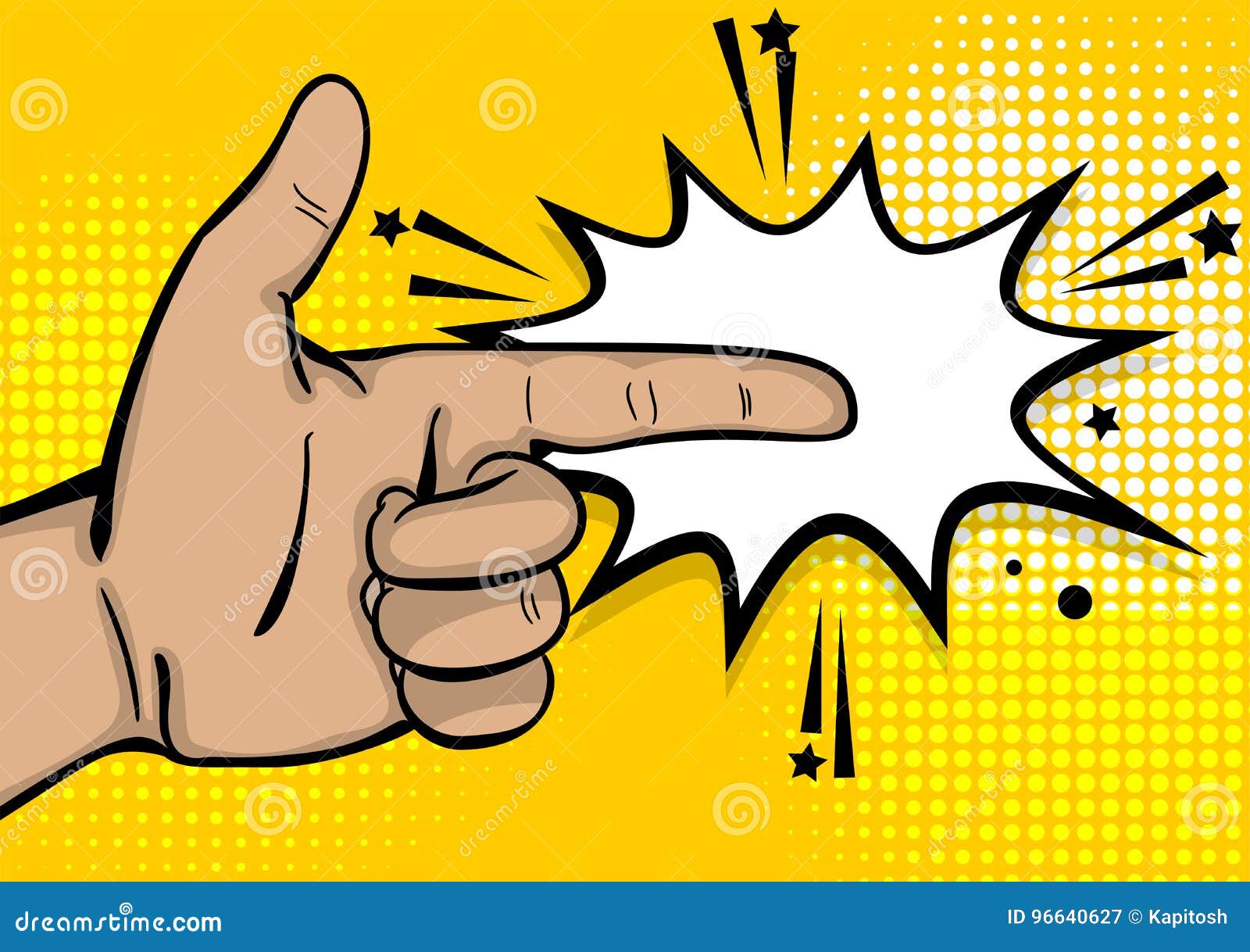 Pop Art Strong Man Hand Show Finger Pointer Stock Vector - Illustration ...