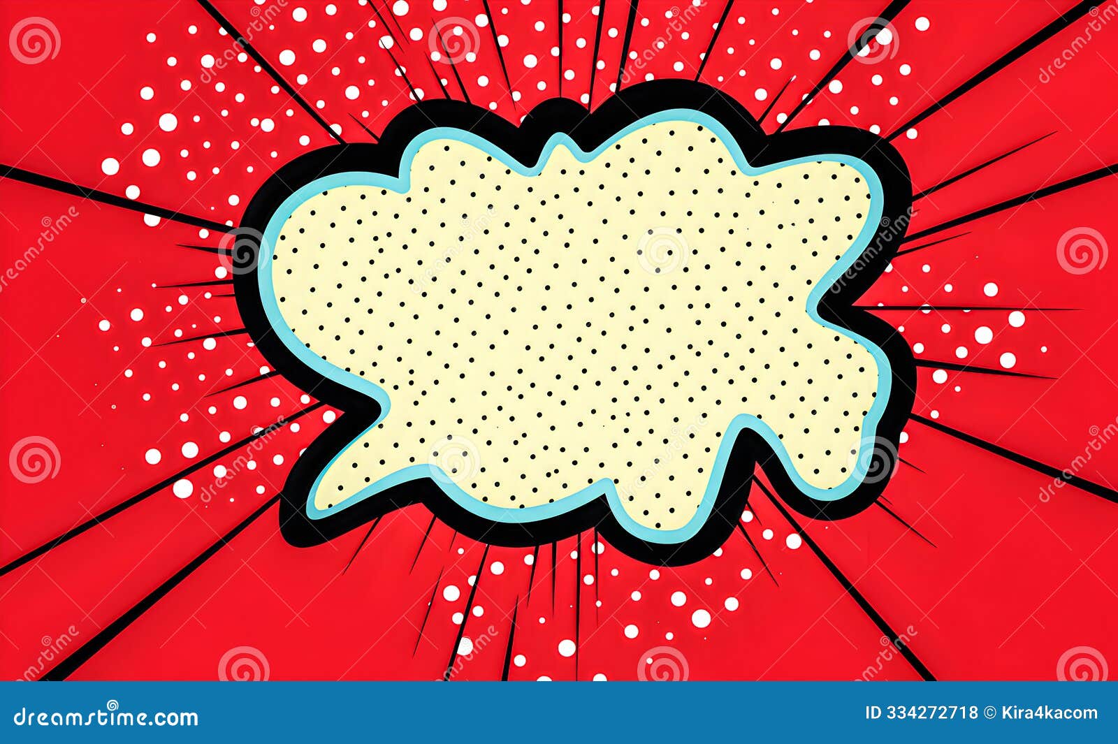 Pop Art Style with Comic Bubbles, Dots Background Illustration in Comic ...