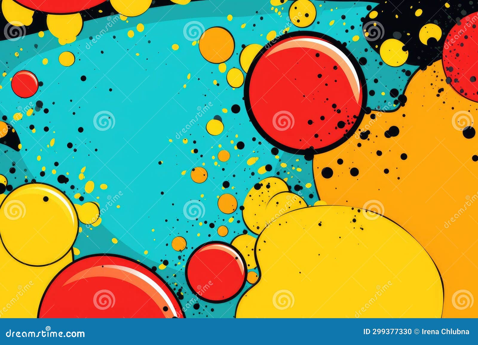 A Pop Art Style with Comic Bubbles, Dots. Comic Art Illustration ...