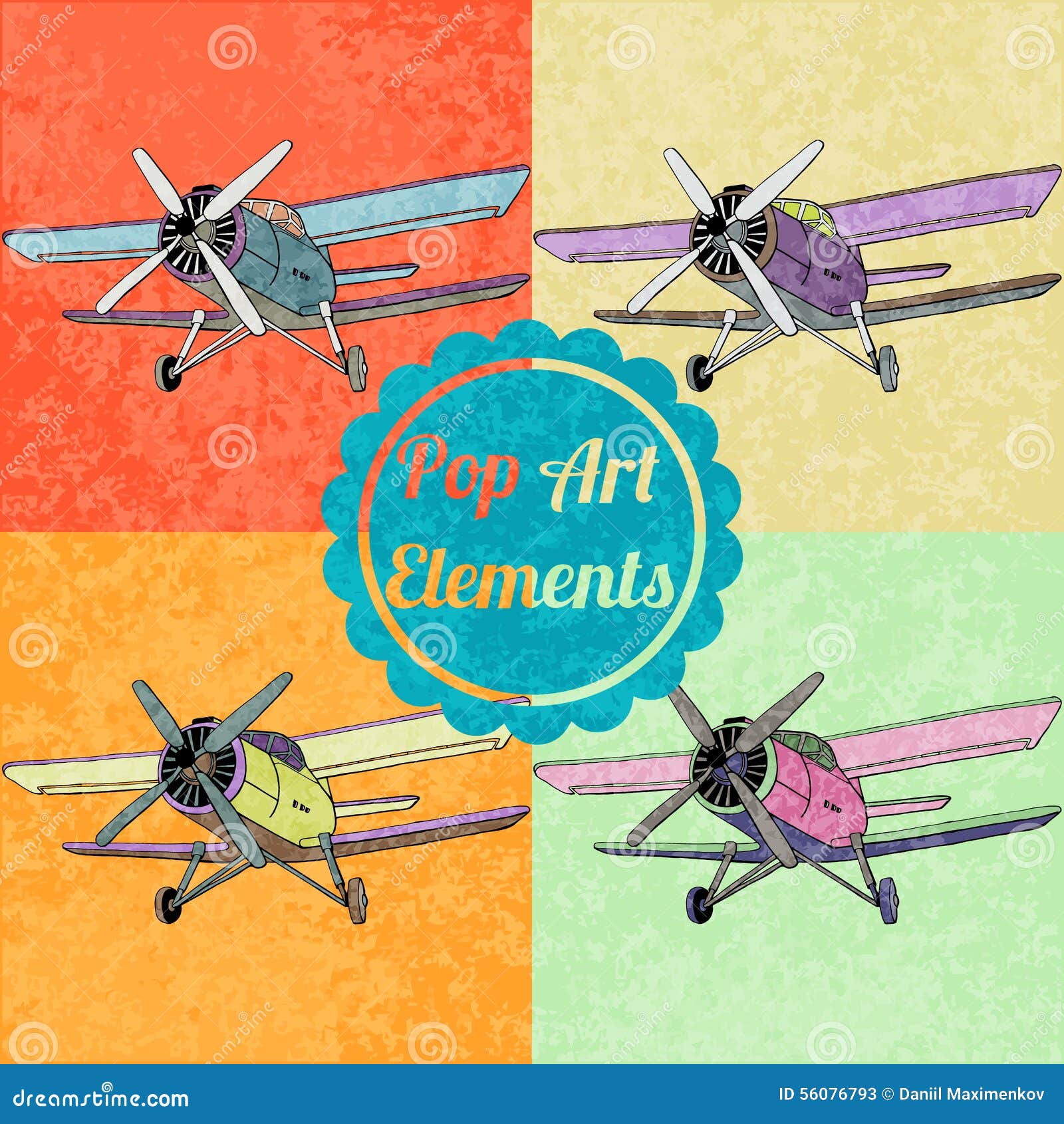 Pop Art Style Elements. Set of Vector Planes Stock Vector ...