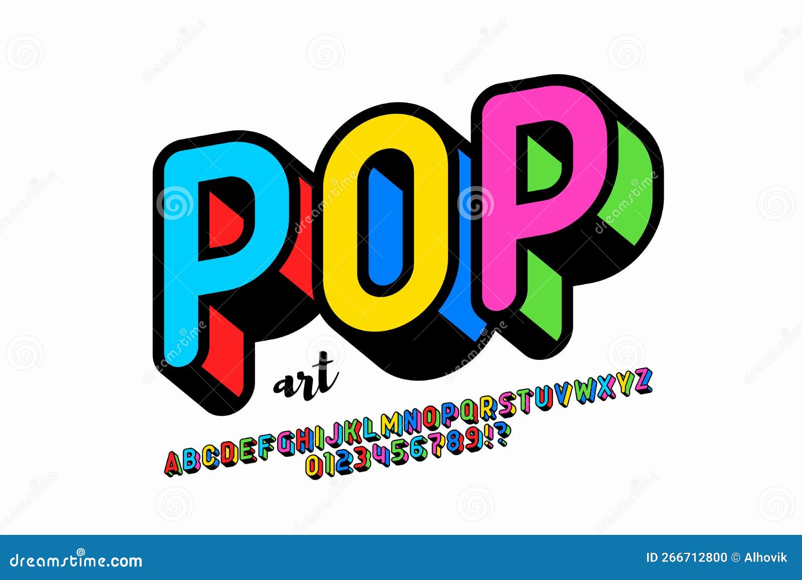 Pop art style font stock vector. Illustration of craft - 266712800