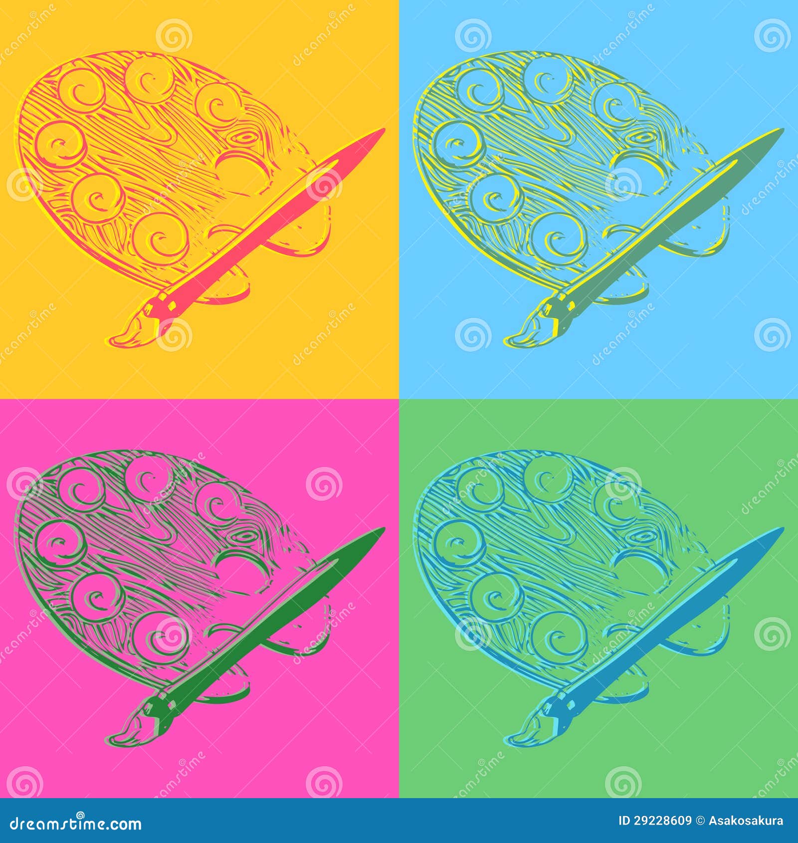 Pop Art Style Retro Palettes Stock Vector - Illustration of sale, print ...