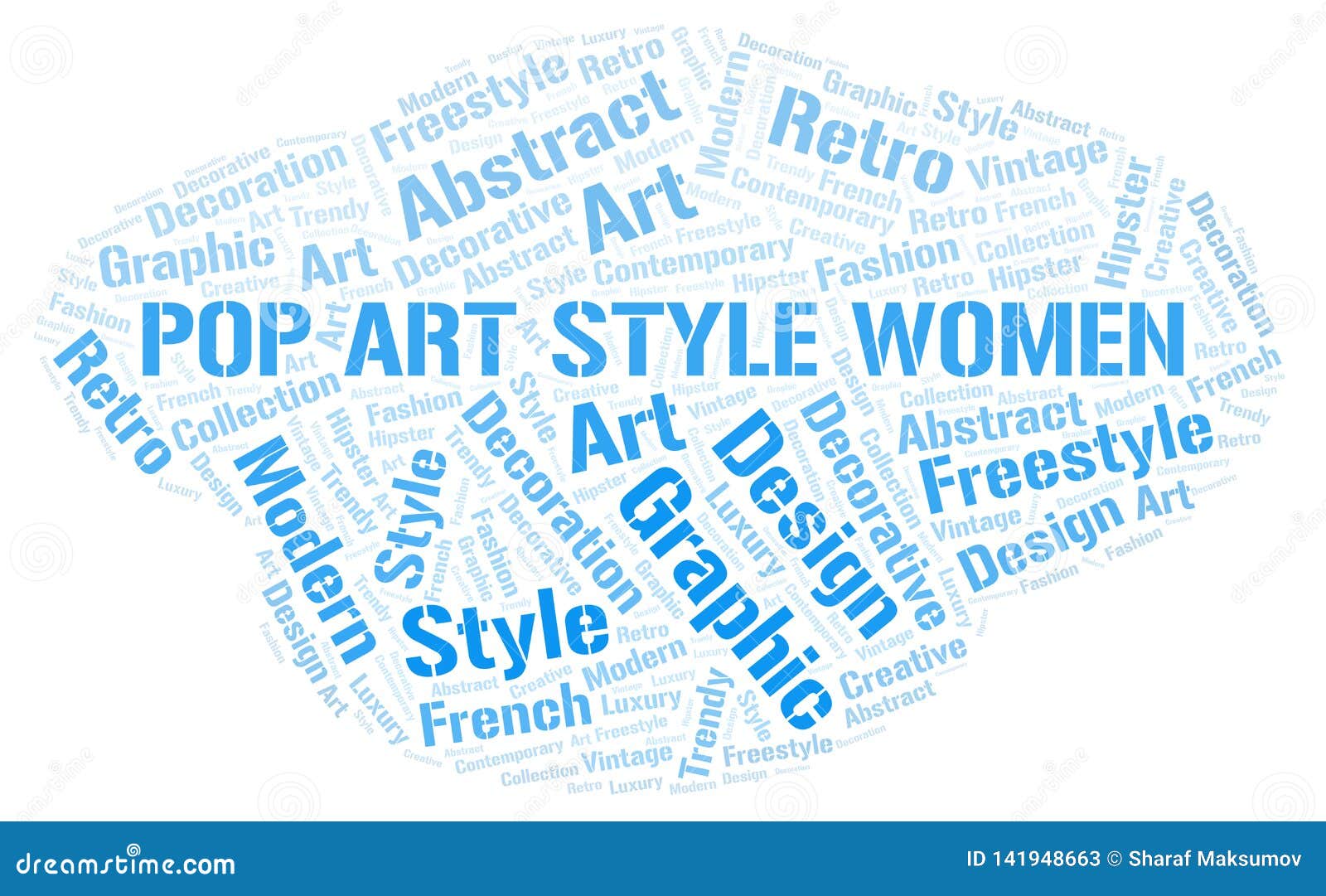 Pop Art Style Women Word Cloud Stock Illustration - Illustration of ...