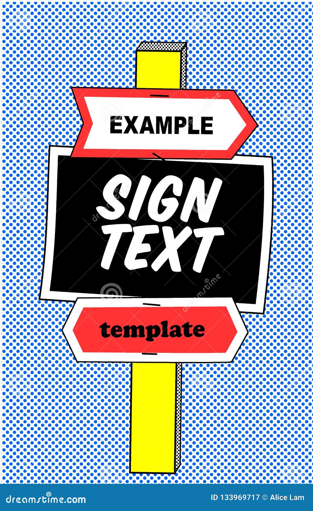 Pop Art Style Yard Sign Template Stock Vector - Illustration of graphic ...