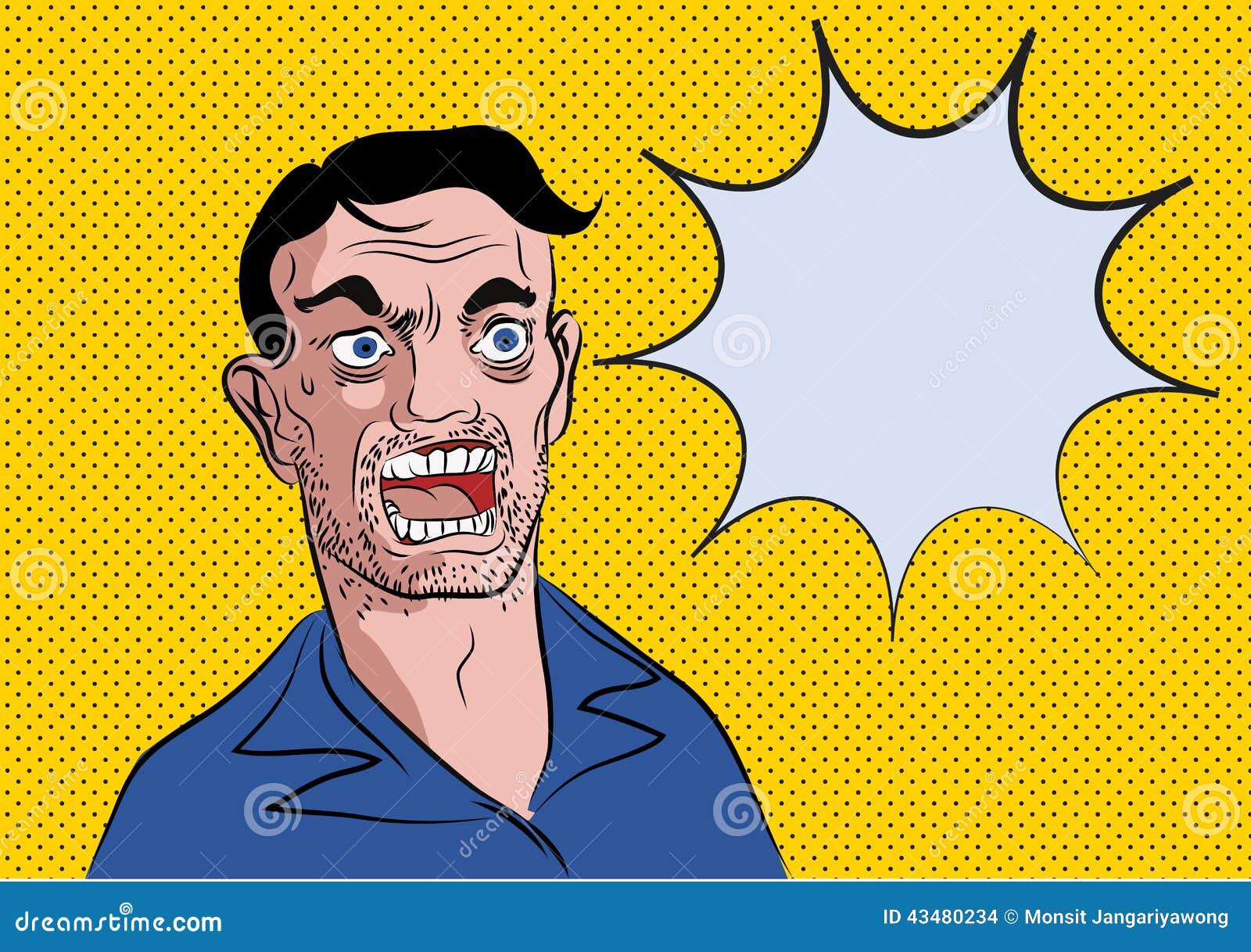 Pop Art Surprise Man with Balloon Word Stock Illustration ...