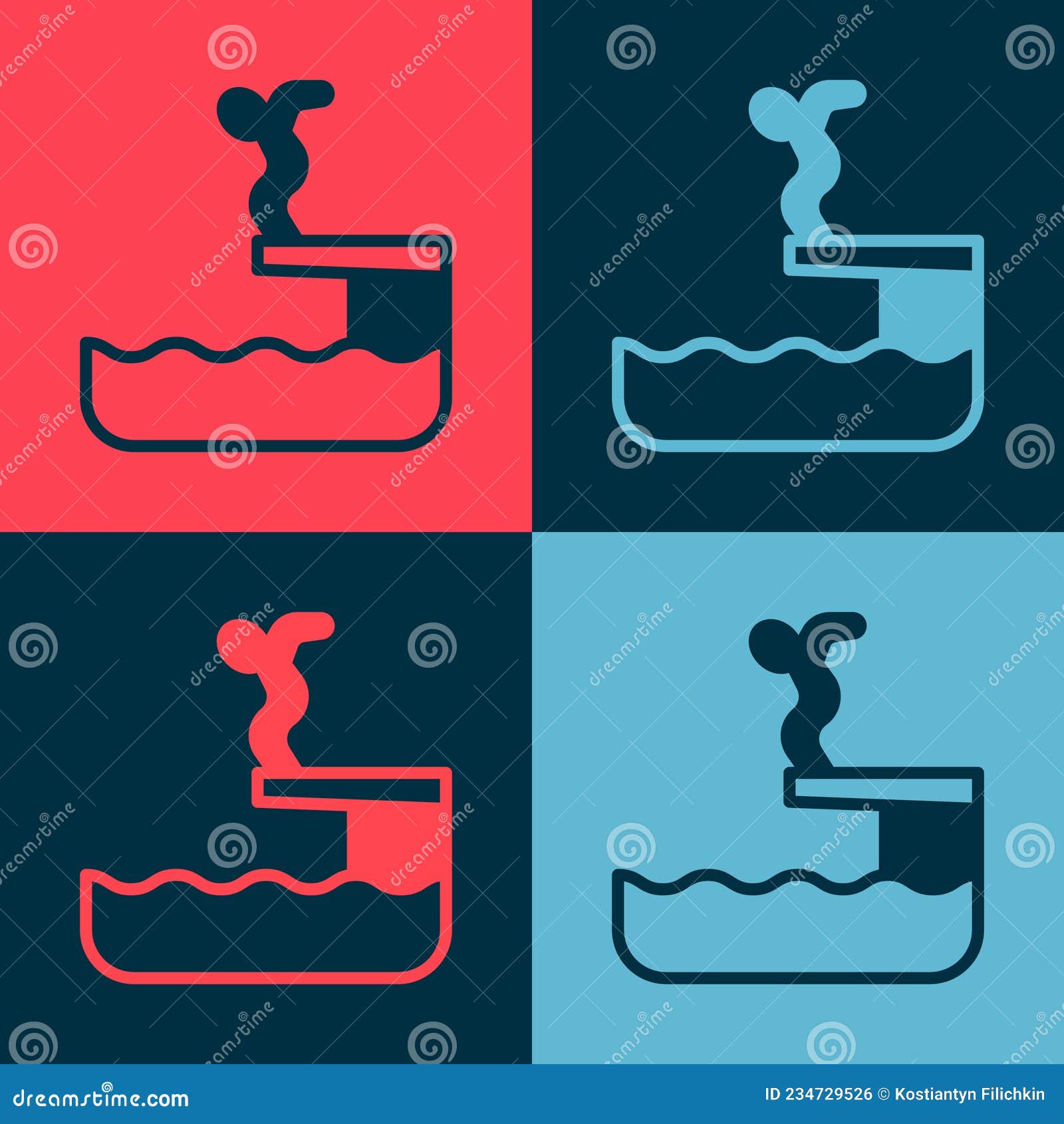 Swimmer Diving Into A Swimming Pool Vector Illustration | CartoonDealer ...