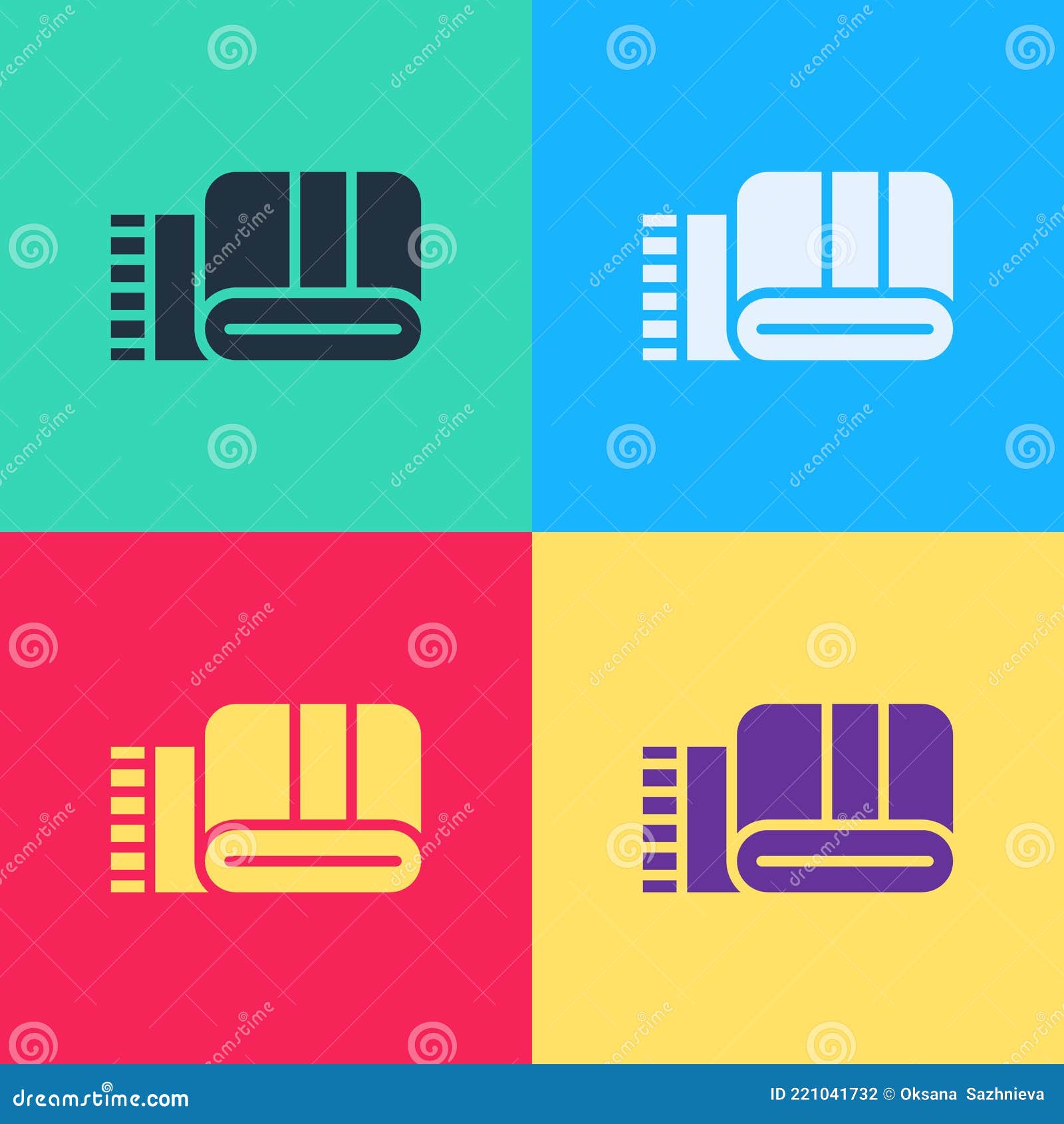 Pop Art Towel Stack Icon Isolated on Color Background. Vector Stock ...