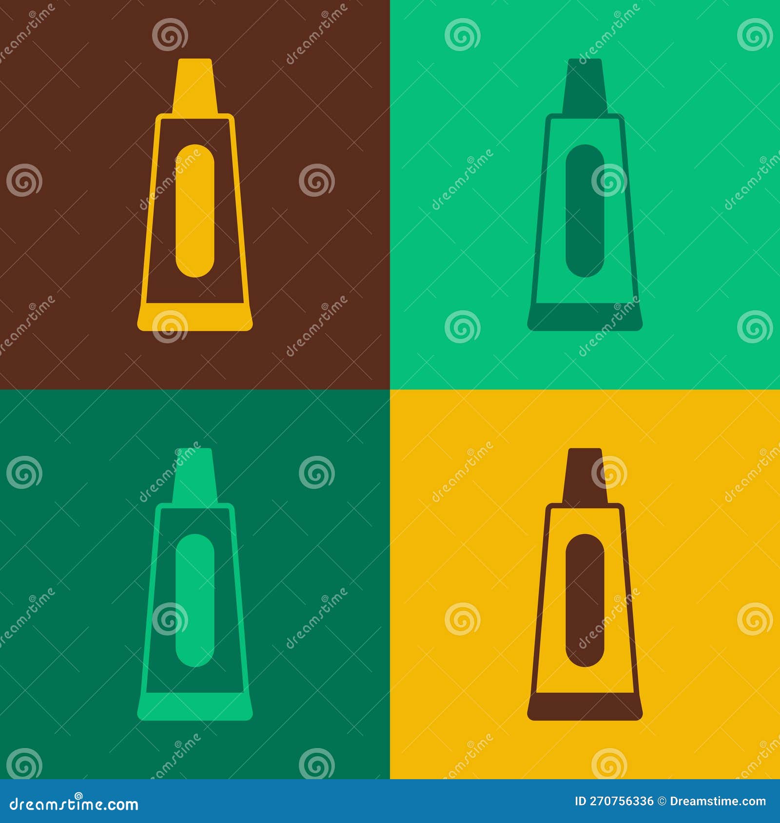 Pop Art Tube of Toothpaste Icon Isolated on Color Background. Vector ...
