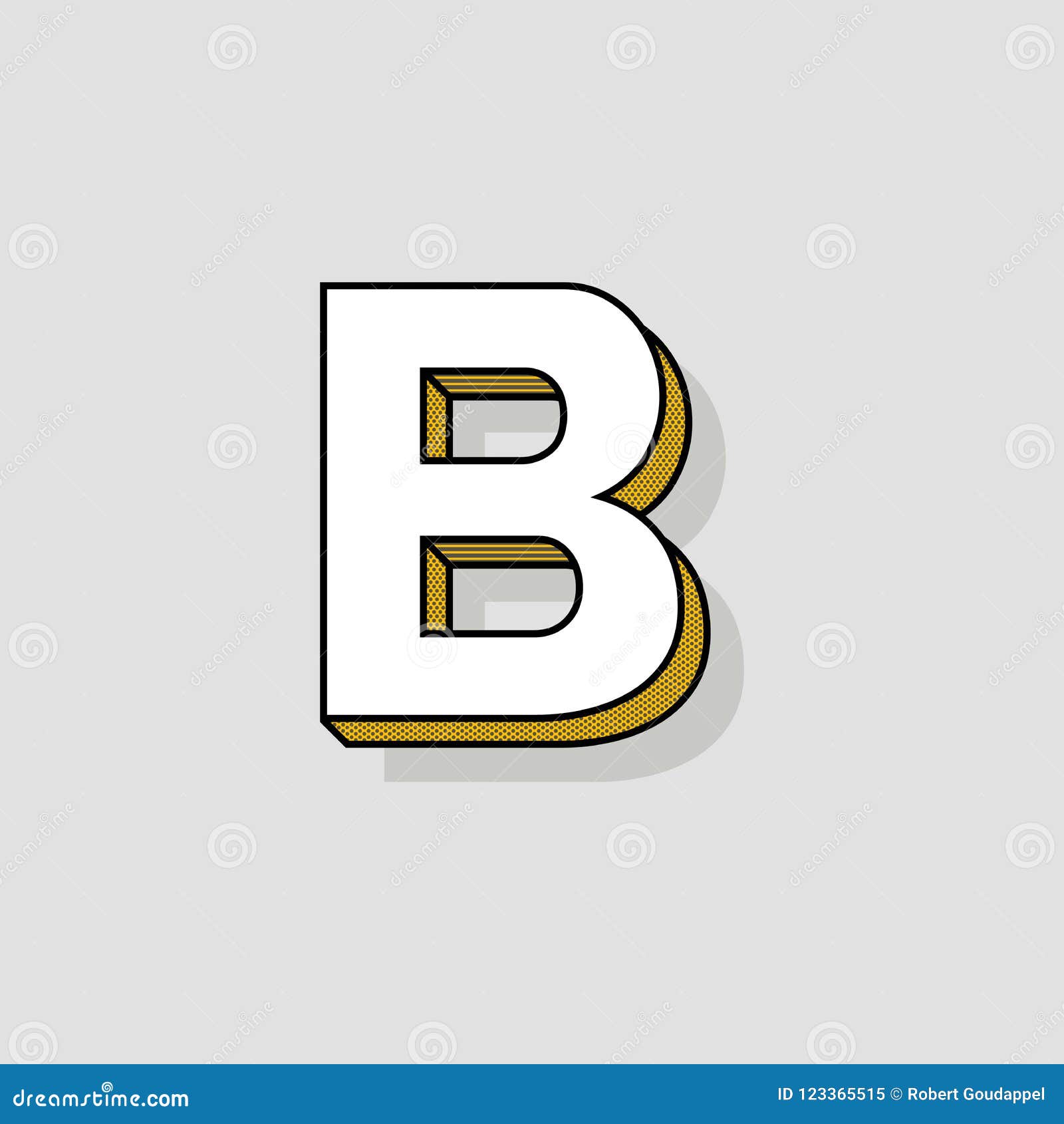 Pop Art Vector Logo Letter B Stock Vector - Illustration of dots ...