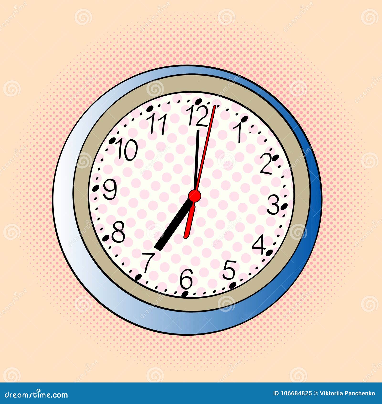 Pop art wall clock stock vector. Illustration of background - 106684825