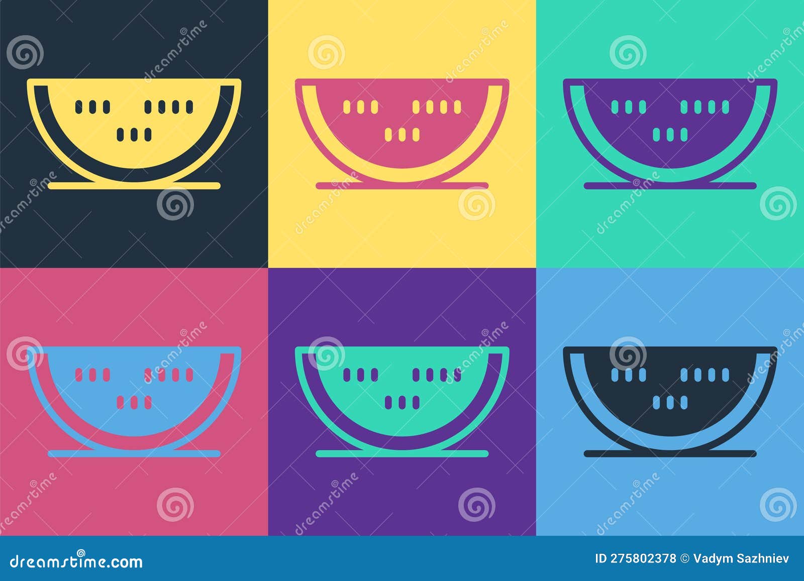 Pop Art Watermelon Icon Isolated on Color Background. Vector Stock ...
