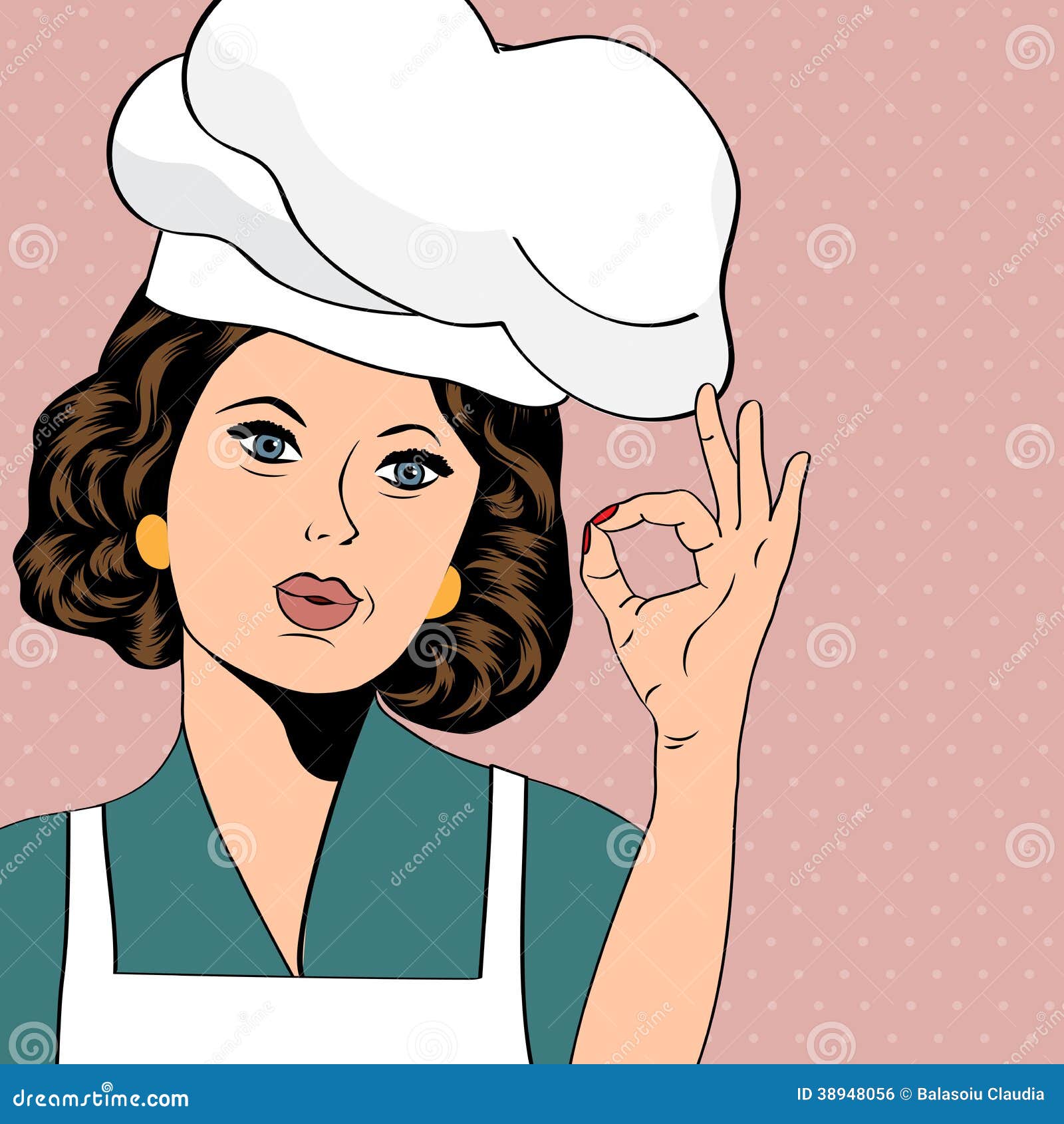 Pop Art Woman Cook Cartoon Vector | CartoonDealer.com #38948081
