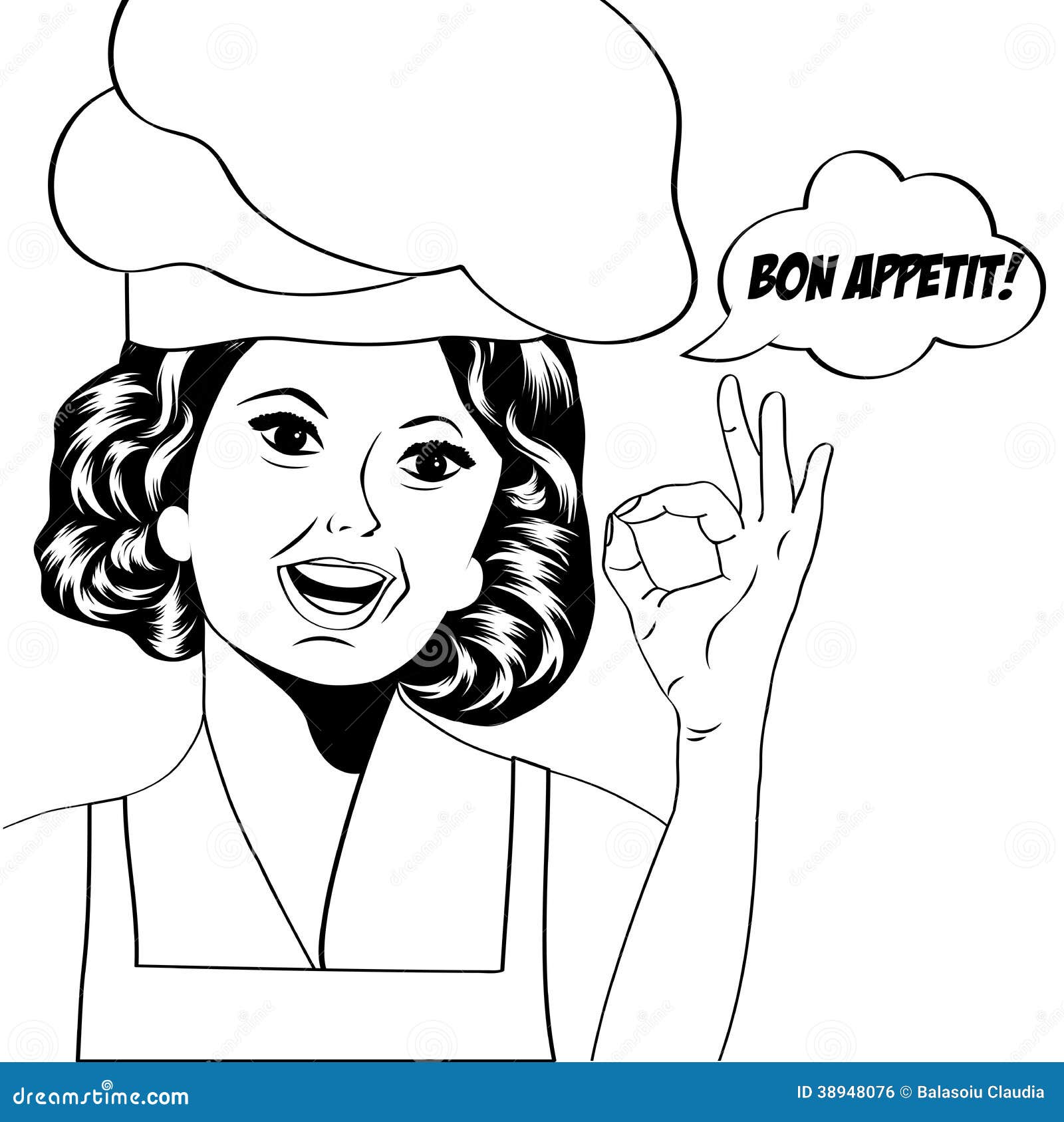 Pop Art Woman Cook Vector Illustration | CartoonDealer.com #38948072