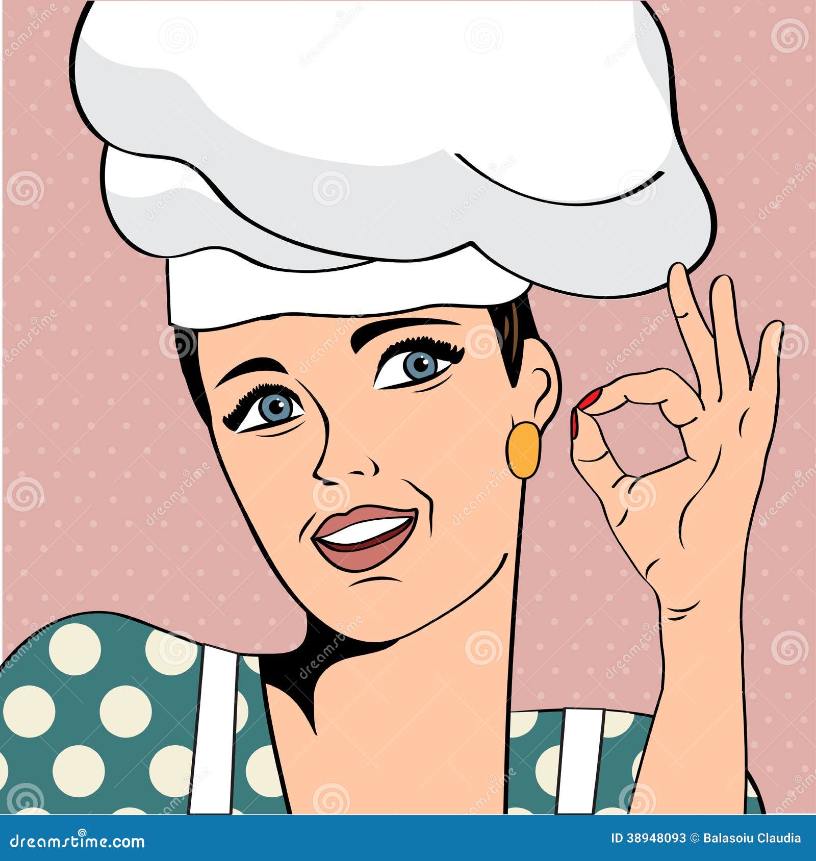 Pop Art Woman Cook Vector Illustration | CartoonDealer.com #57539306