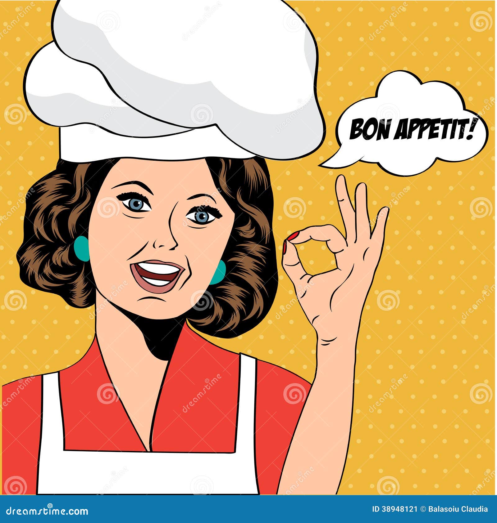 Pop Art Woman Cook Vector Illustration | CartoonDealer.com #57539306