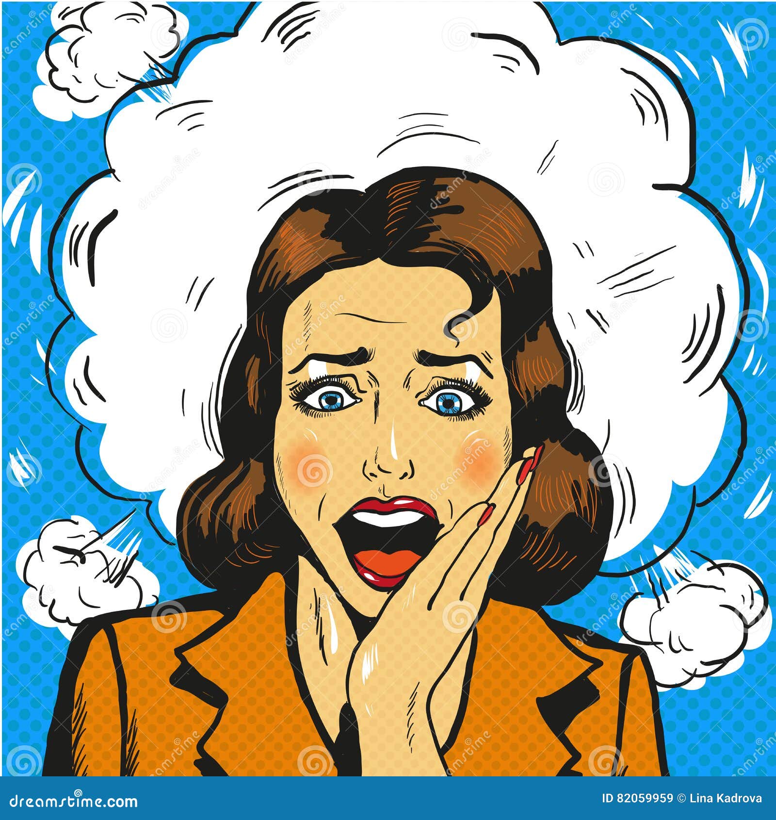 Woman In Panic. Vector Illustration In Pop Art Retro Style. Stressed ...