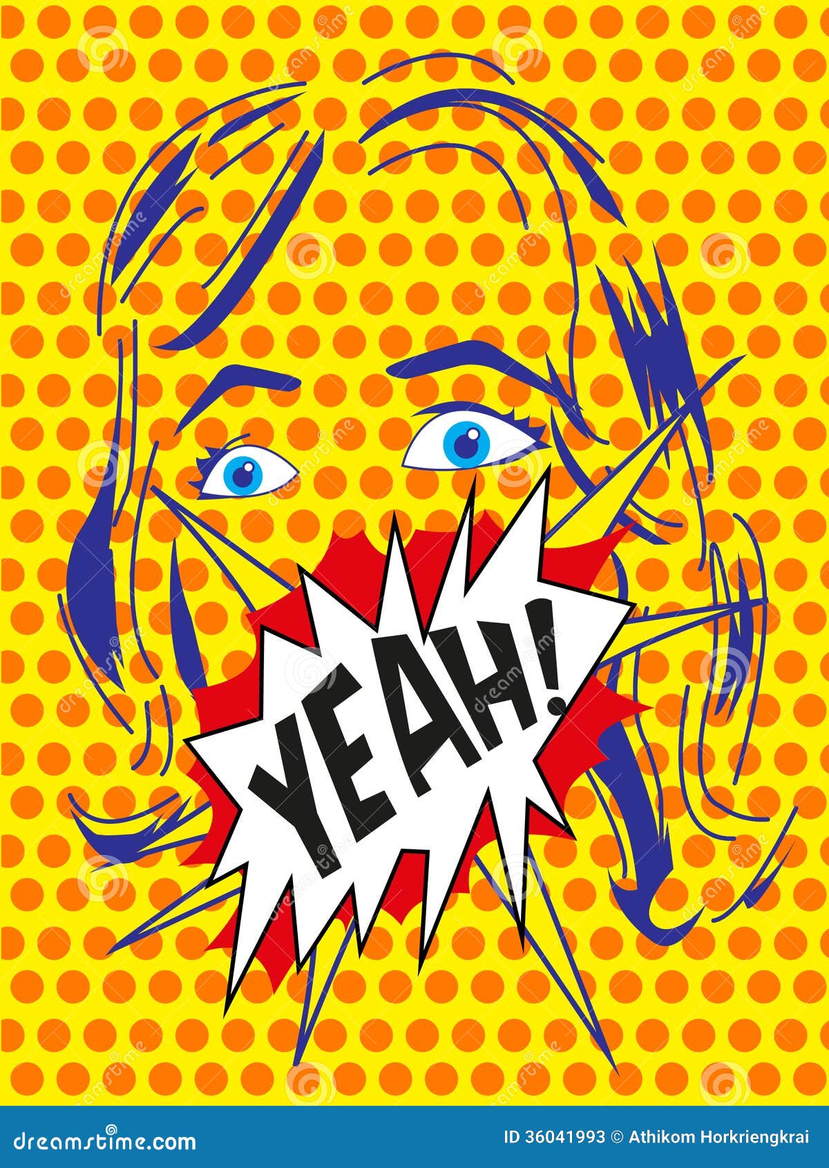 Pop art yeah! stock illustration. Illustration of primary - 36041993