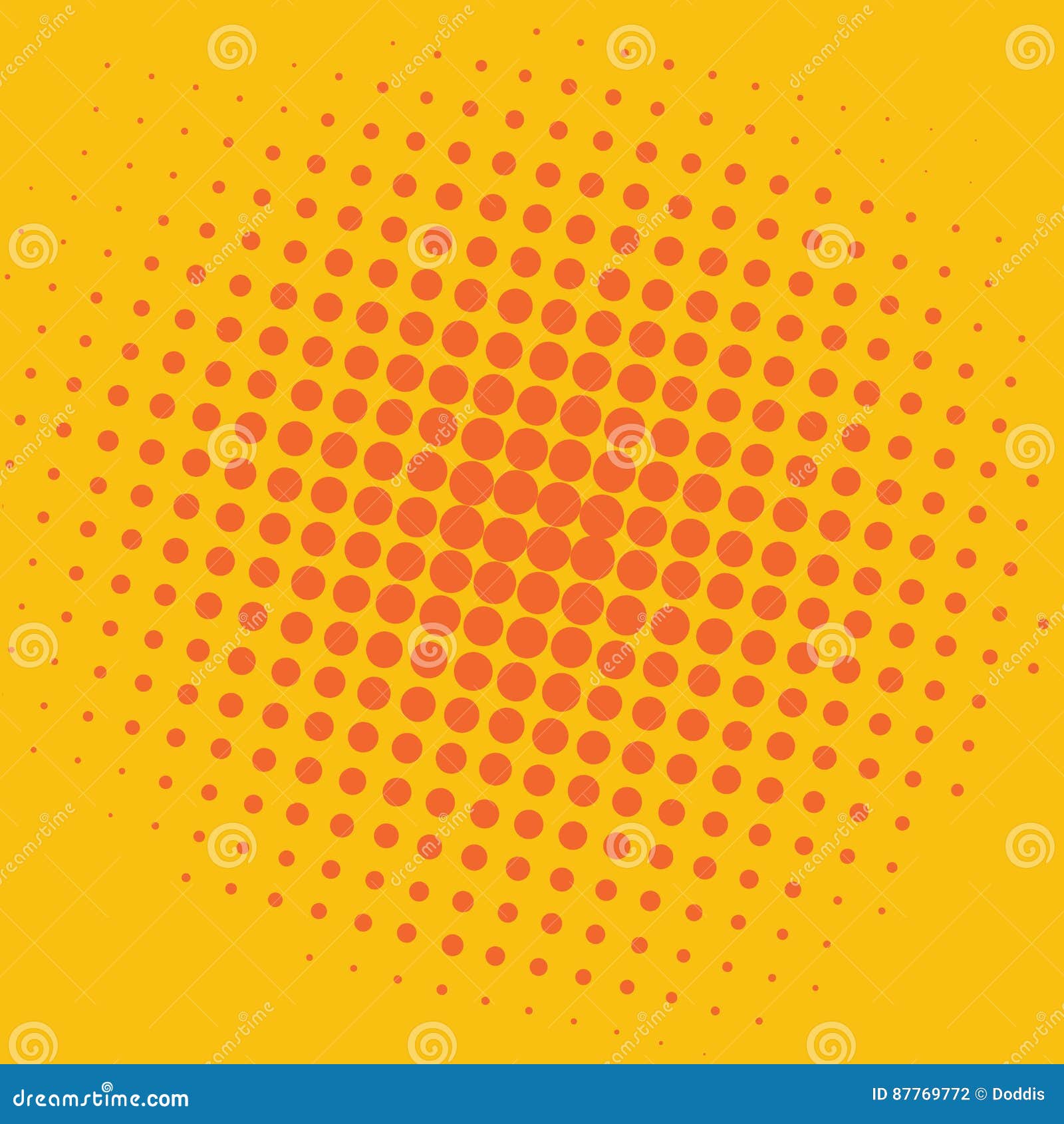 Pop Art Yellow Orange Dots Comic Background Vector Template Design ...