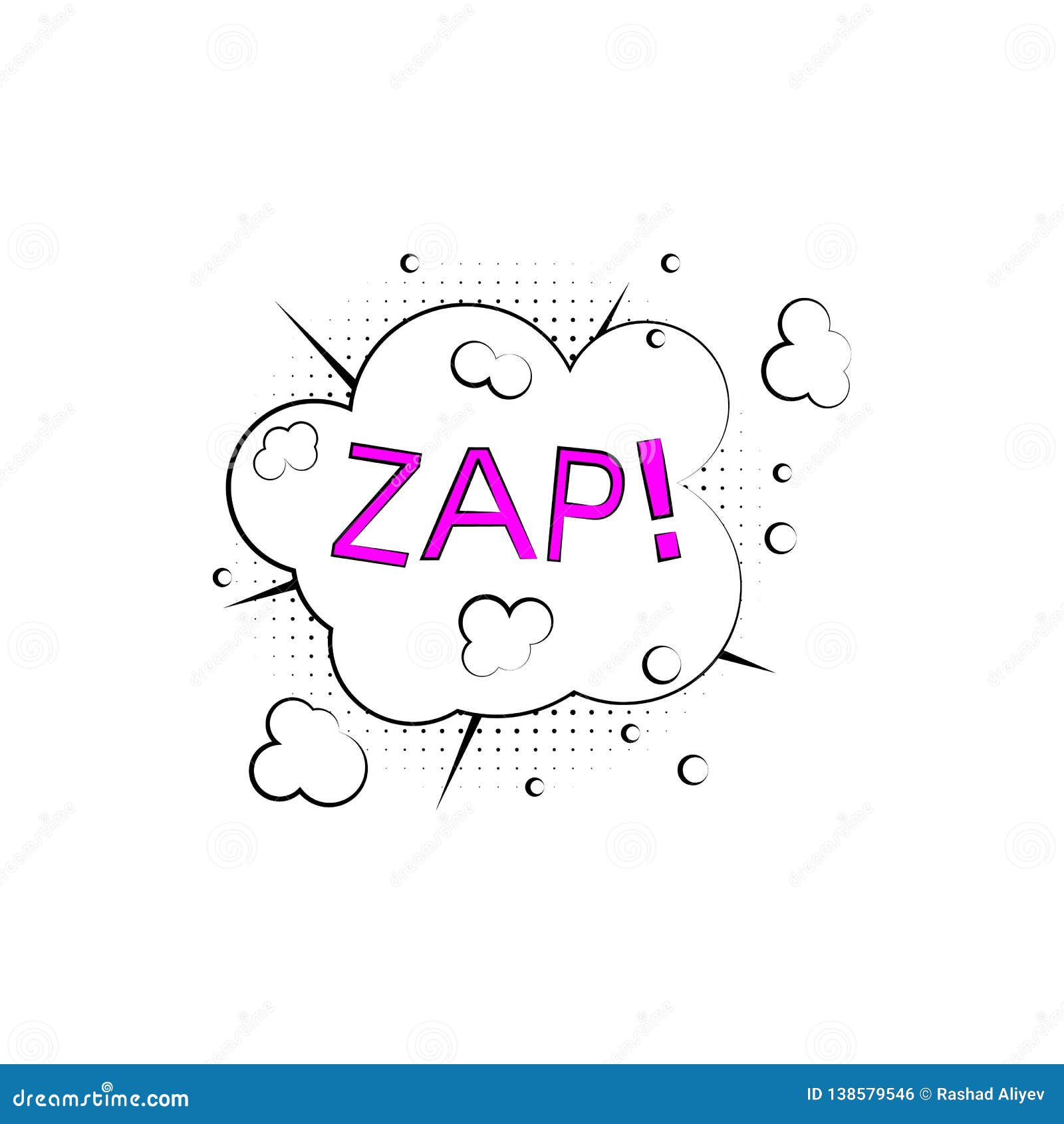 Pop Art ZAP Bobble Color Icon Stock Illustration - Illustration of ...
