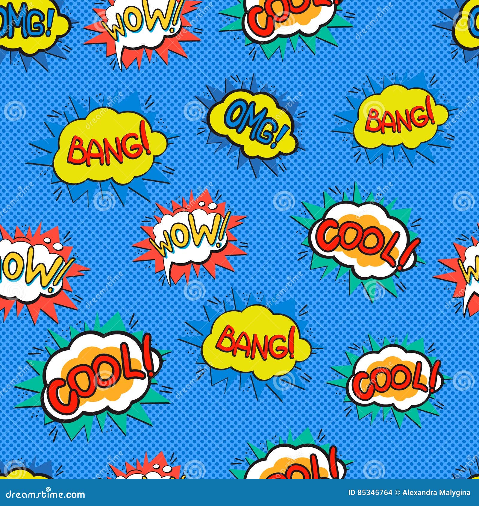 Pop-Arten-Logomuster vektor abbildung. Illustration von plakat - 85345764