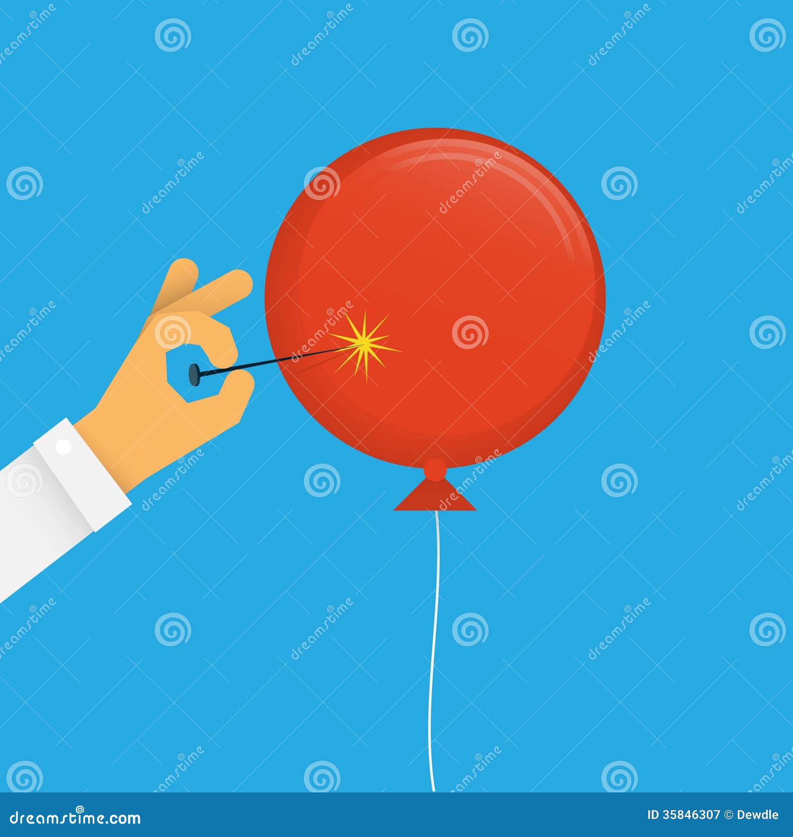 Pop ballon vector illustratie. Illustration of frustratie - 35846307