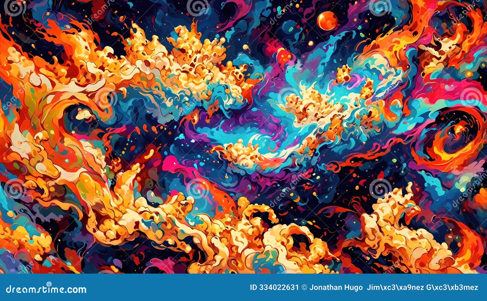 Pop Colors Popcorn Psychedelic Background Stock Illustration ...