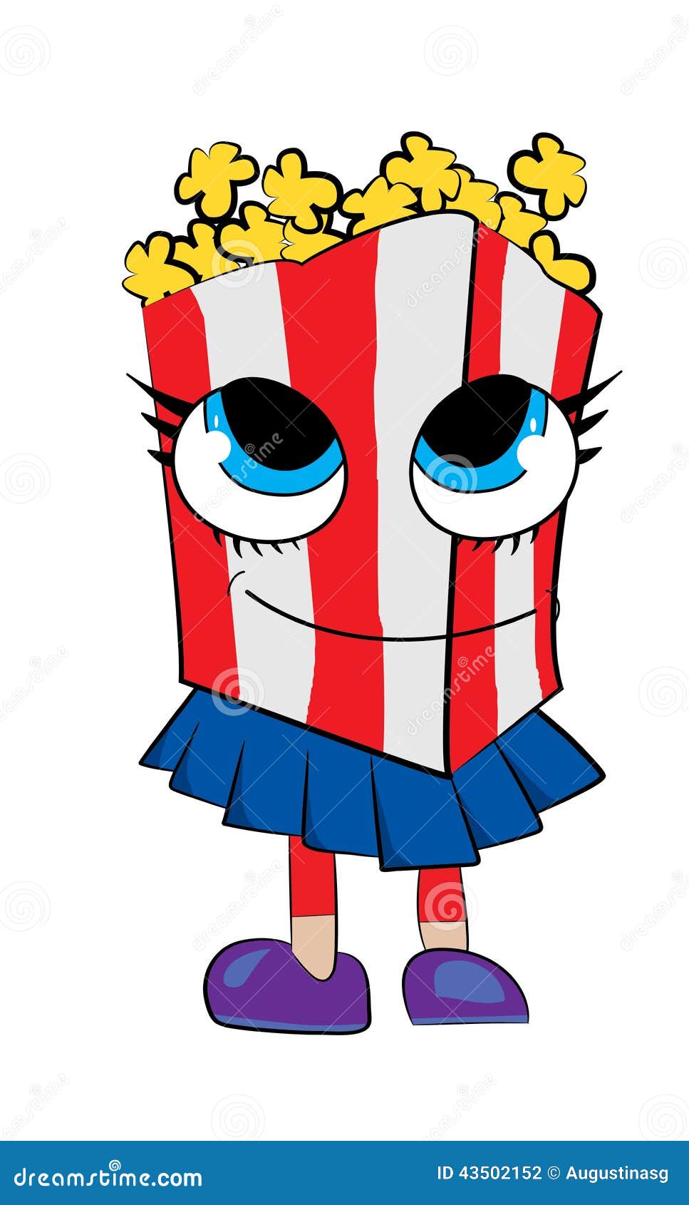 Pop corn cartoon stock illustration. Illustration of cartoon - 43502152