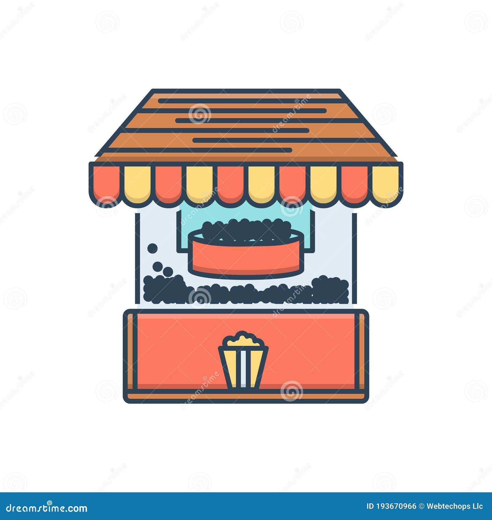 Color Illustration Icon for Pop Corn, Machine and Maker Stock ...