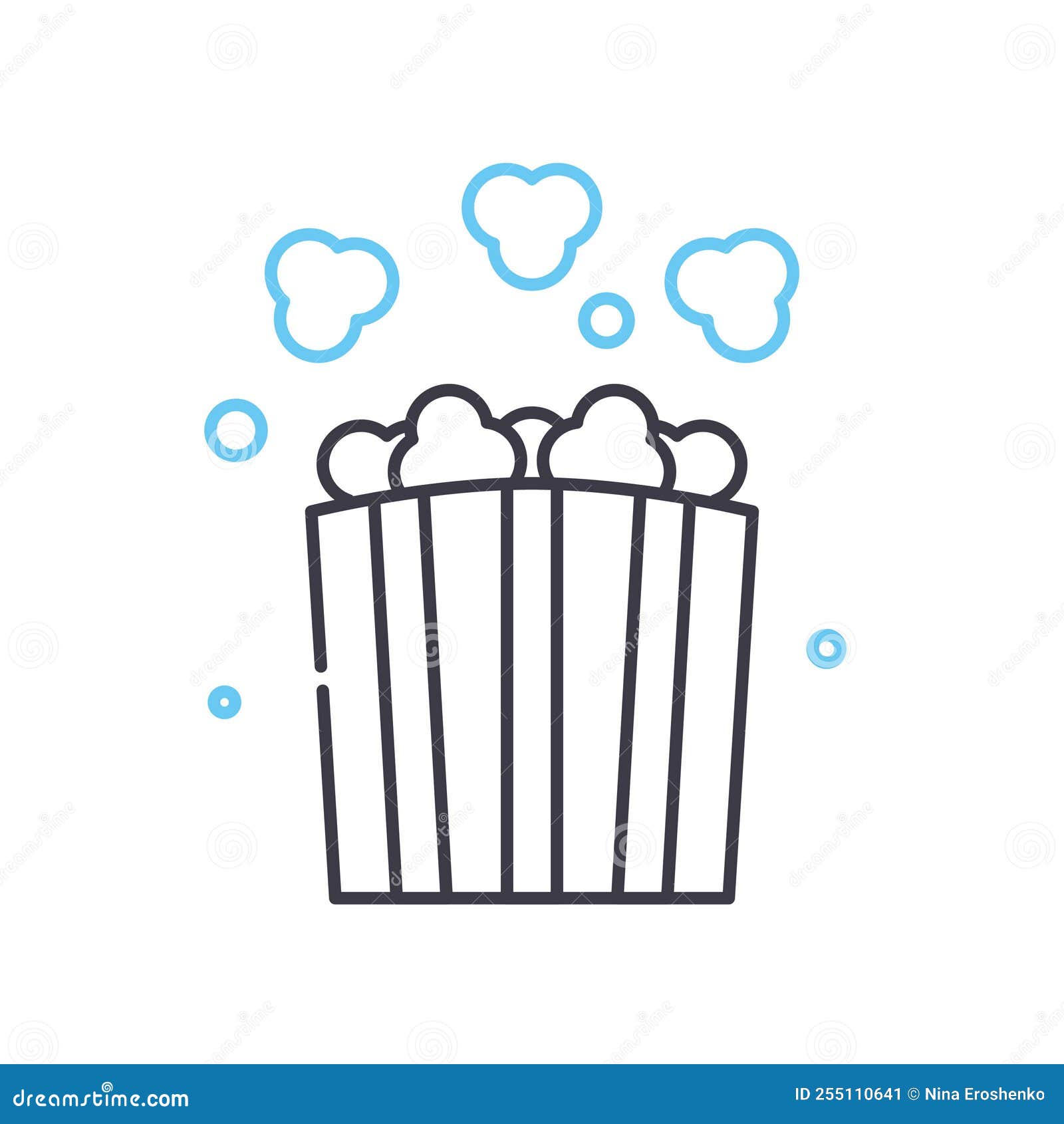Pop Corn Line Icon, Outline Symbol, Vector Illustration, Concept Sign ...