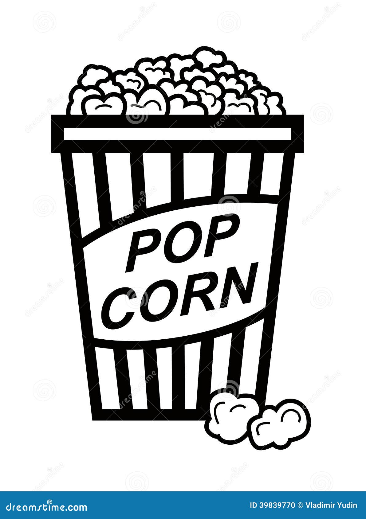Pop corn stock vector. Illustration of show, junk, corn - 39839770