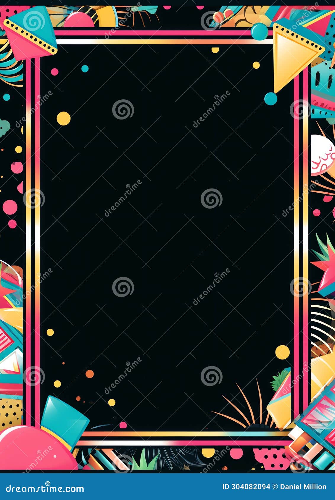 Pop Culture Icons Frame 80s Retro Nostalgic Stock Illustration ...