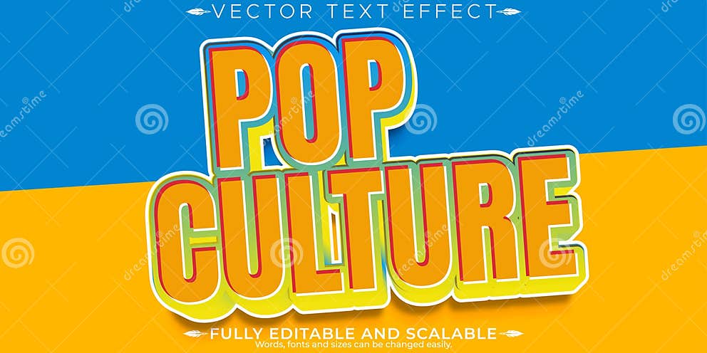 Pop Culture Text Effect, Editable Poster and Modern Text Style Stock ...