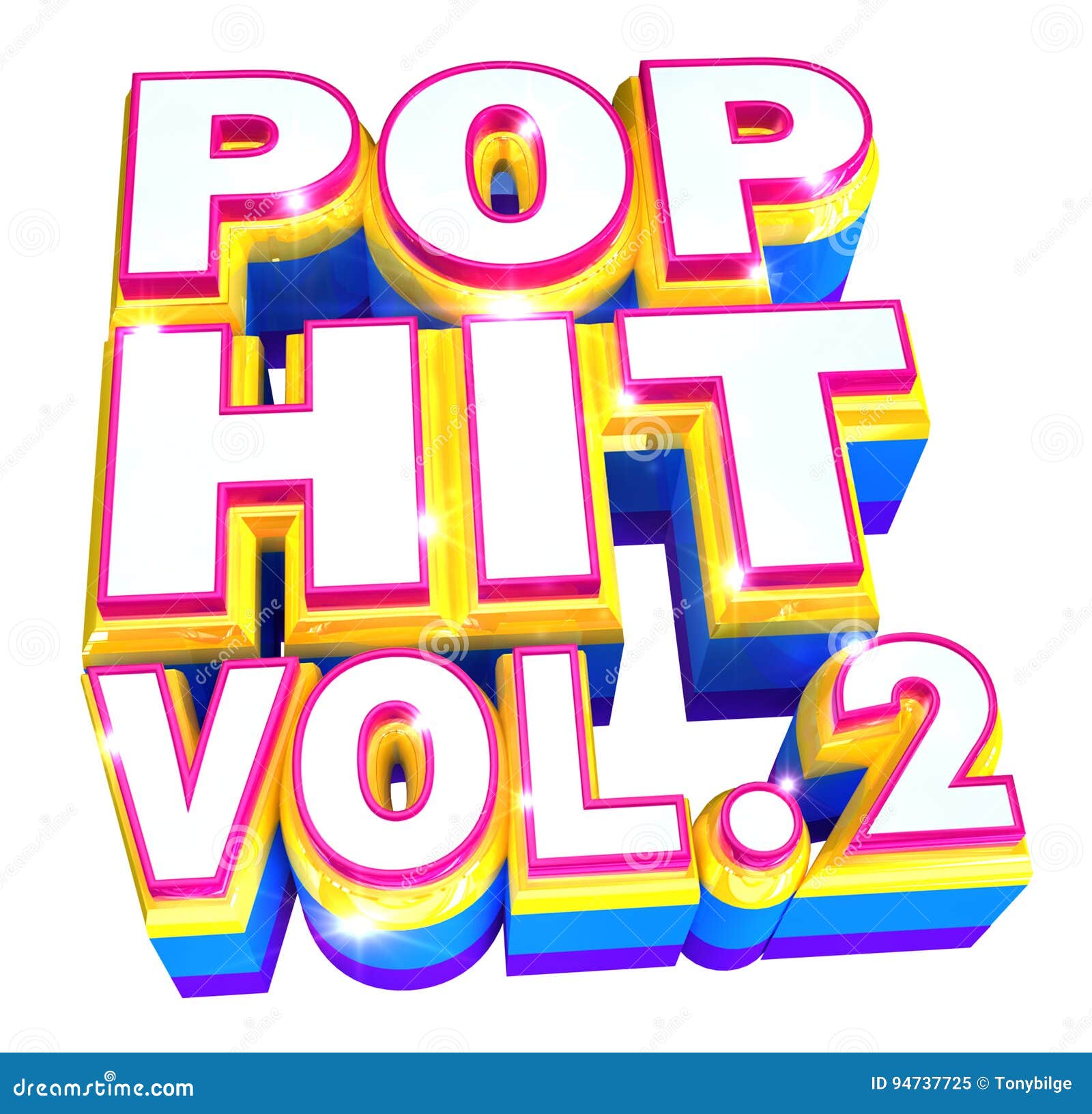 Pop Hit volume 2 - 3d logo stock illustration. Illustration of hall ...