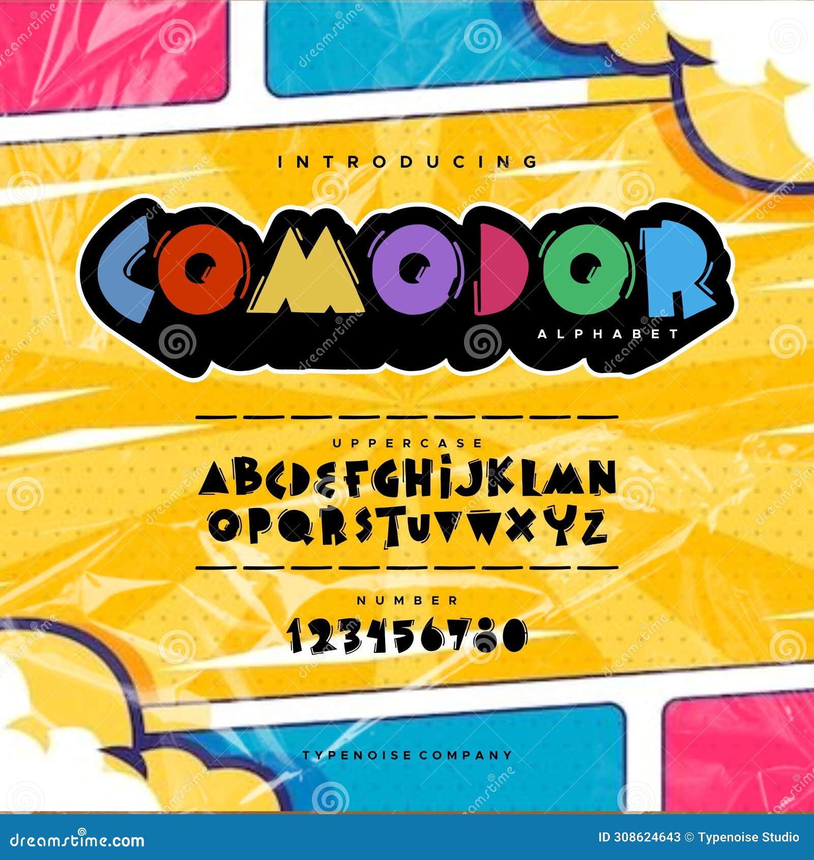 Pop Modern Cartoon Font Type. Vector Display Alphabet Stock ...