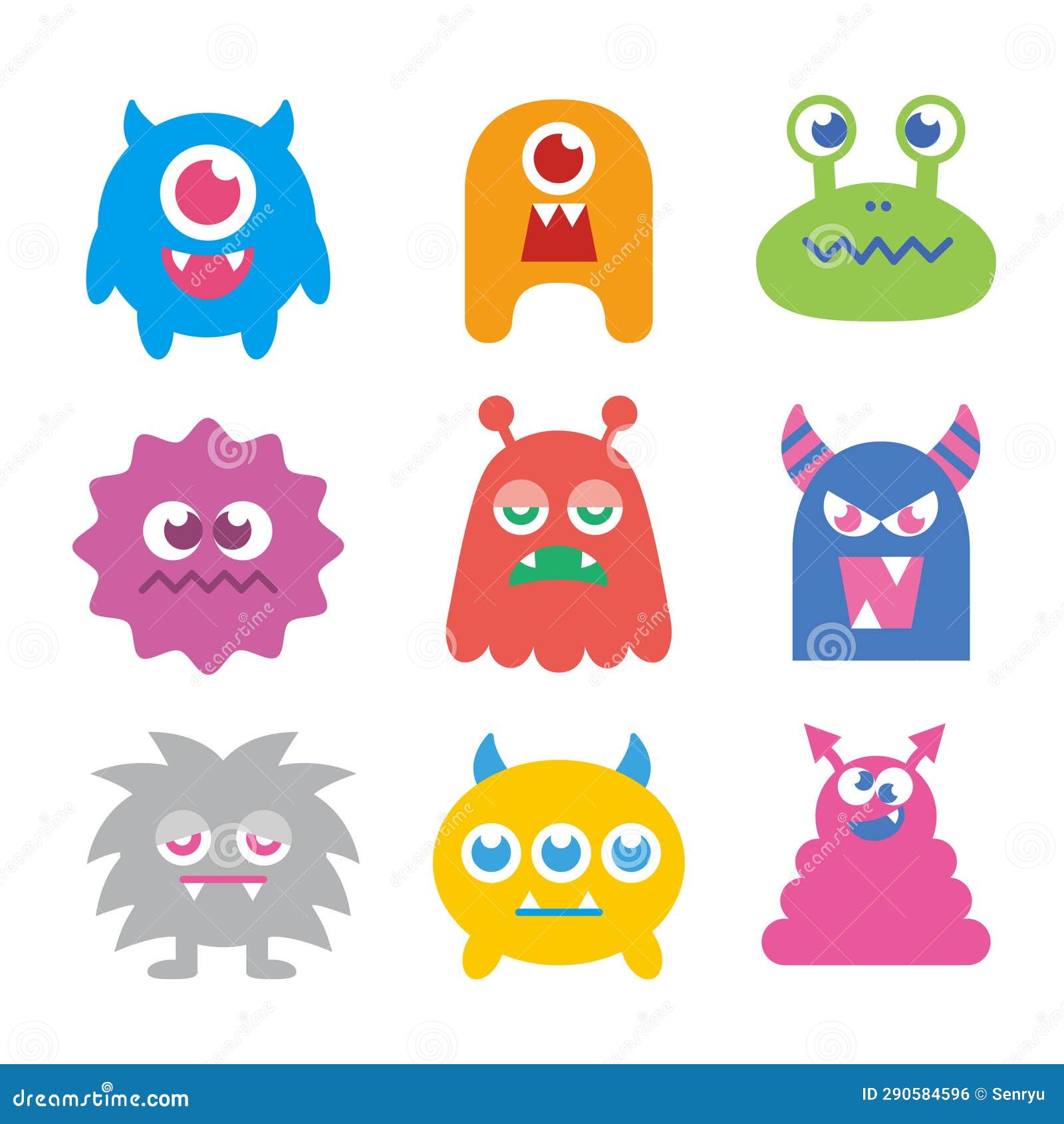 Pop monster stock vector. Illustration of simple, alien - 290584596
