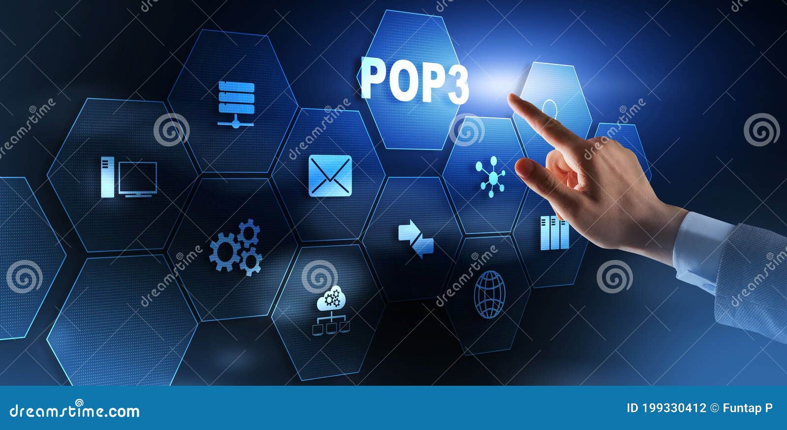 POP3. Post Office Protocol Version 3. Standard Internet Protocol. Stock ...