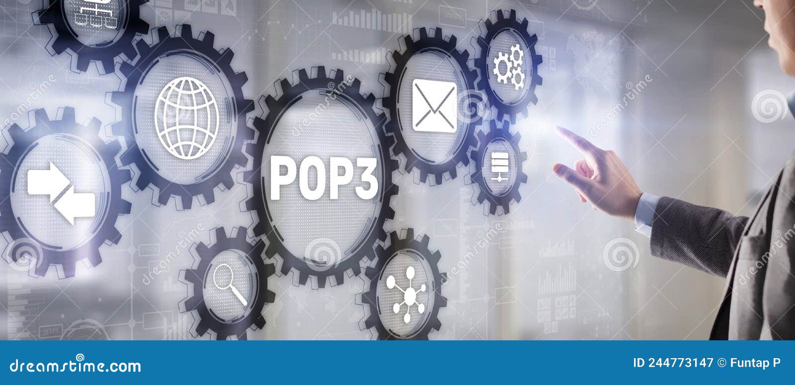 POP3. Post Office Protocol Version 3 Stock Image - Image of network ...