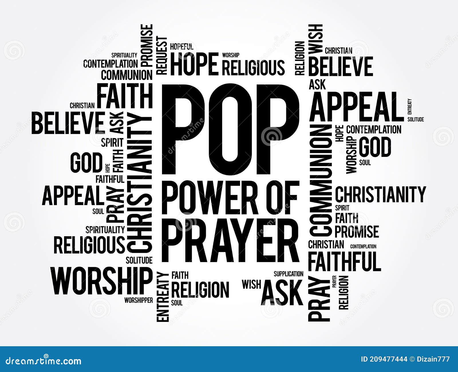 POP - Power of Prayer Word Cloud, Concept Background Stock Illustration ...