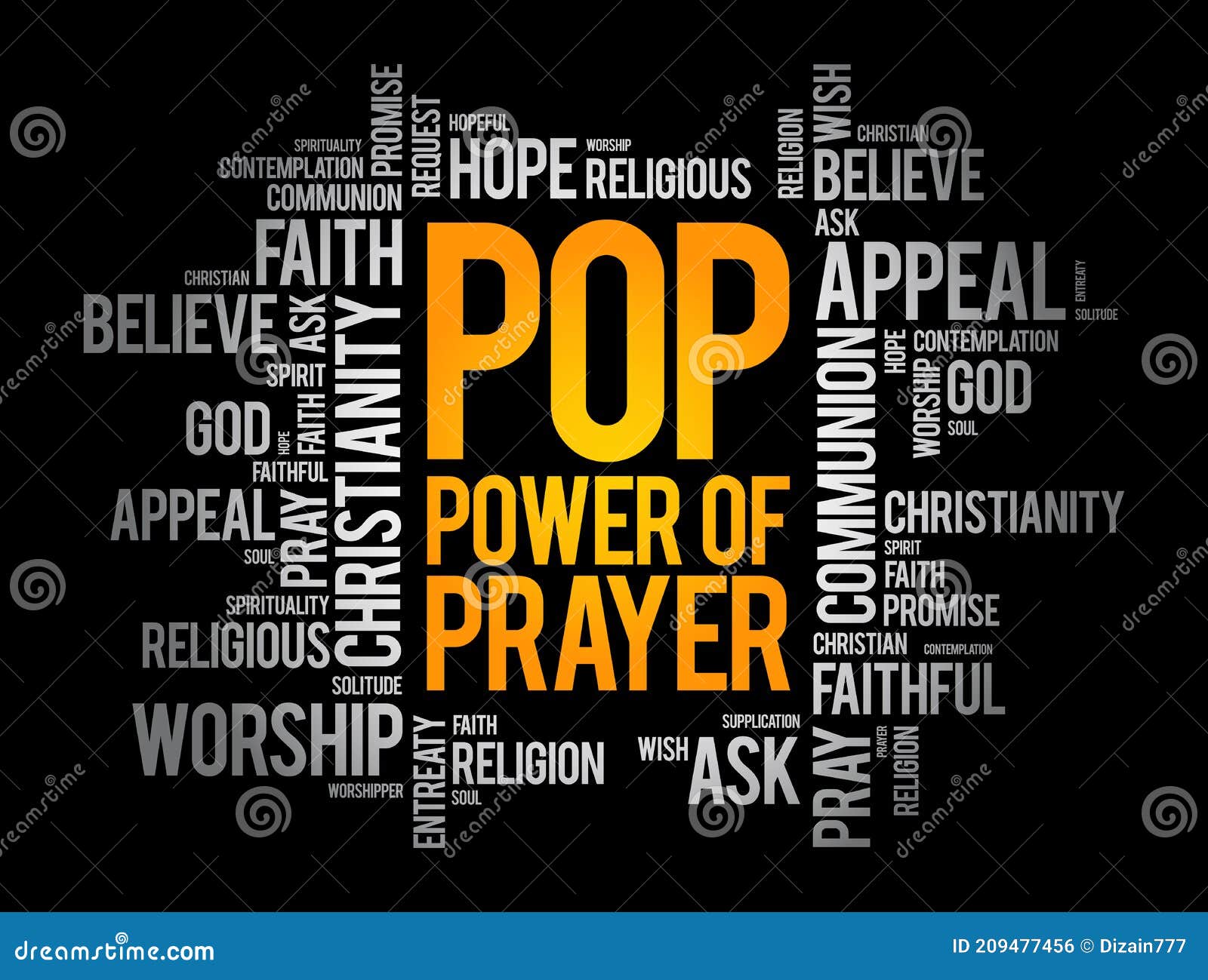 POP - Power of Prayer Word Cloud, Concept Background Stock Illustration ...