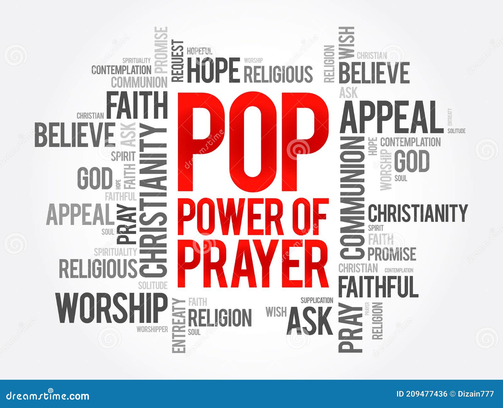 POP - Power of Prayer Word Cloud, Concept Background Stock Illustration ...