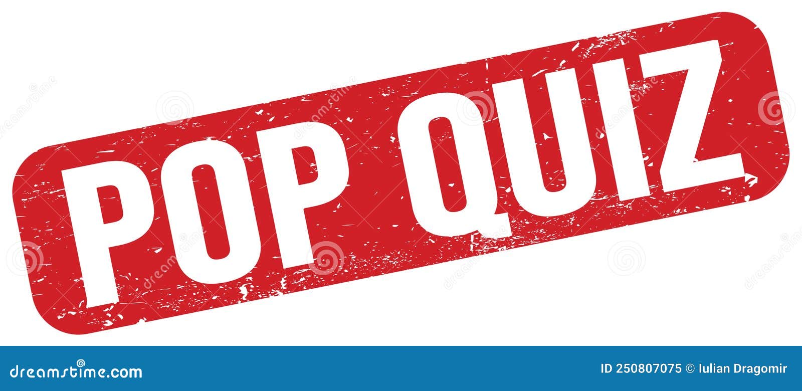 POP QUIZ Text on Red Grungy Stamp Sign Stock Illustration ...