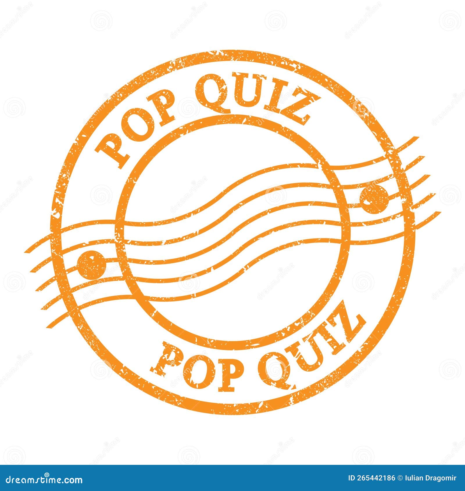 POP QUIZ, Text Written on Orange Postal Stamp Stock Illustration ...