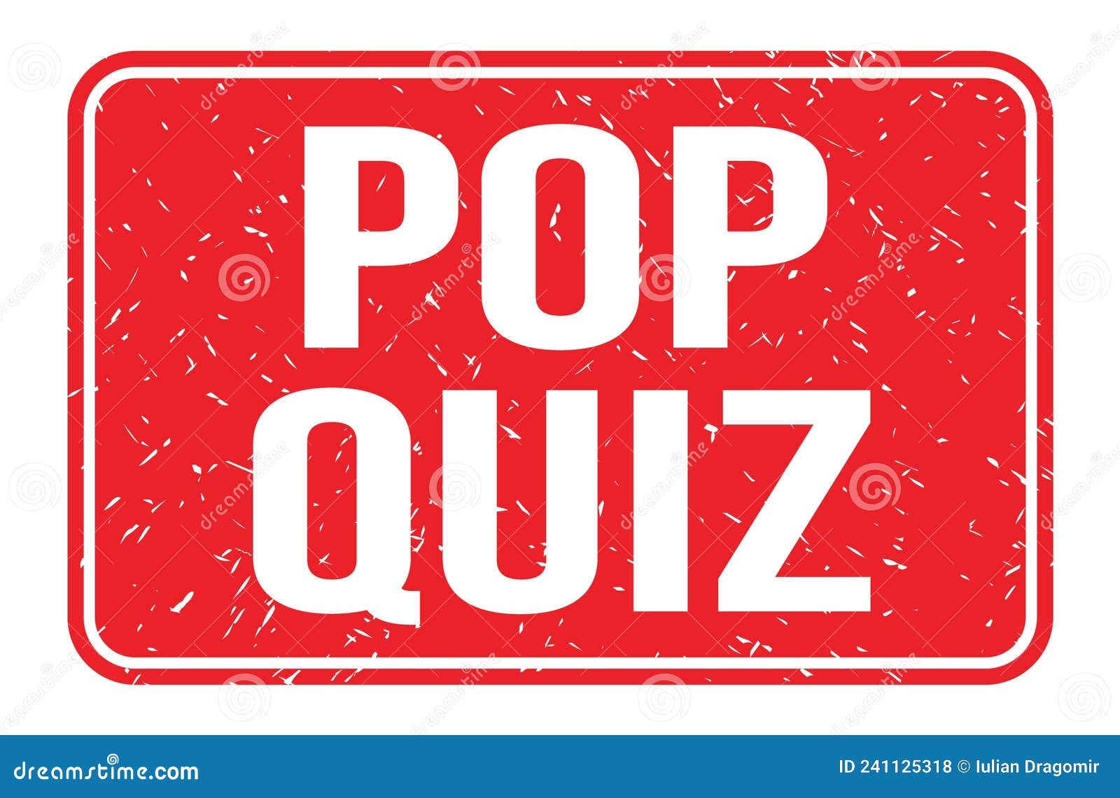 POP QUIZ, Words on Red Rectangle Stamp Sign Stock Illustration ...