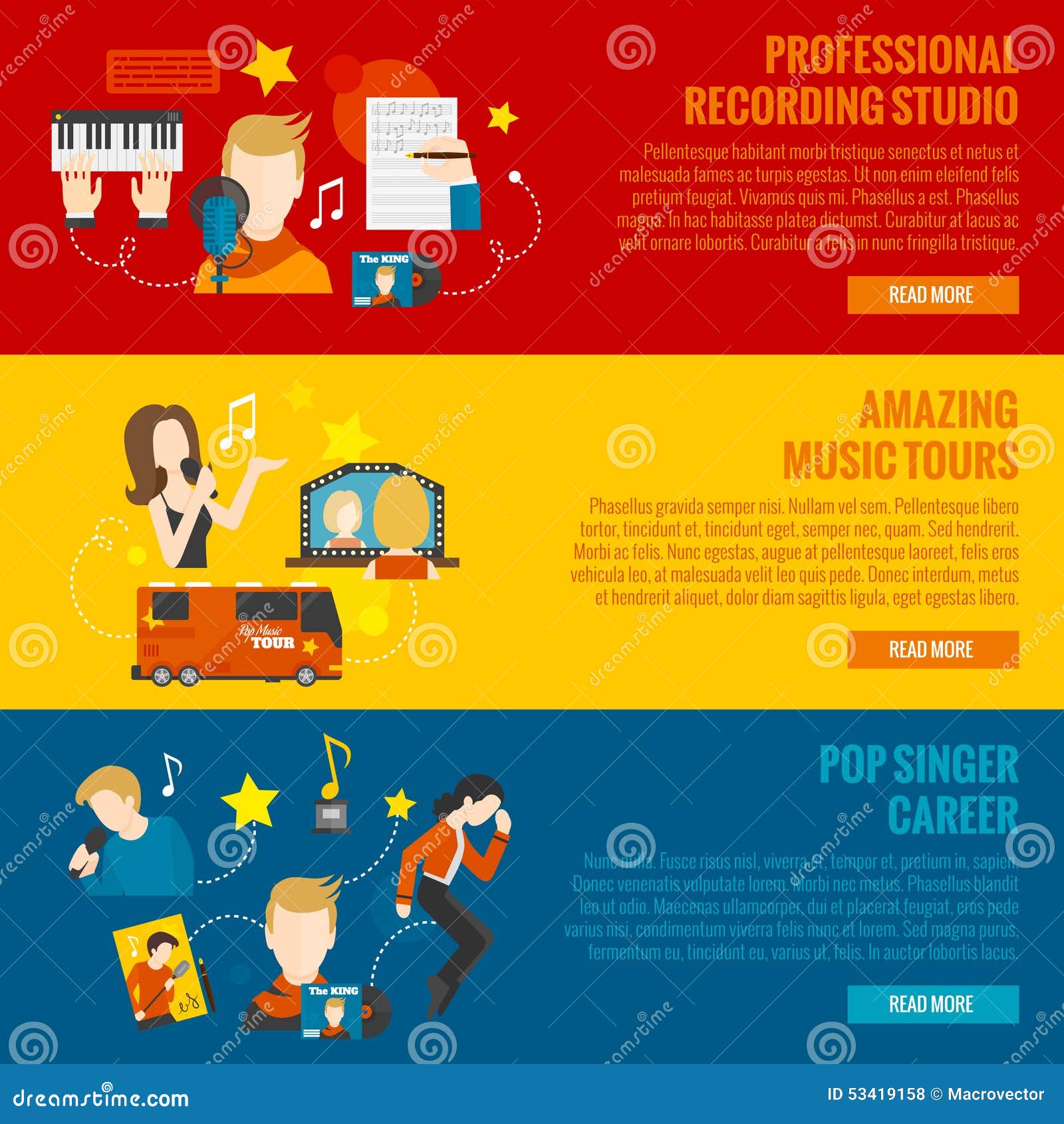 Pop Singer Banner stock vector. Illustration of advertising - 53419158