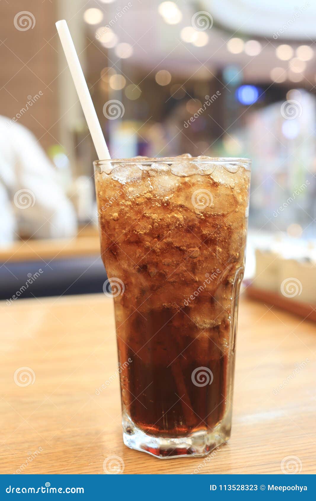 Pop Soda Glass with Ice and a Tube. Stock Image - Image of food, flow ...
